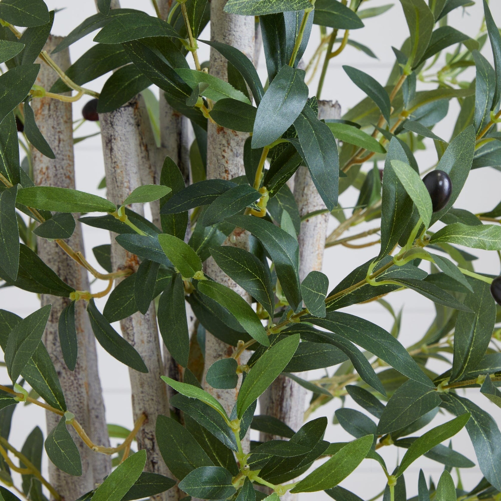 6' Olive Artificial Tree in White Tower Planter | Nearly Natural