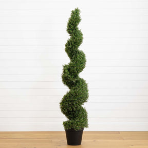 6' Rosemary Spiral Tree (Indoor/Outdoor) | Nearly Natural