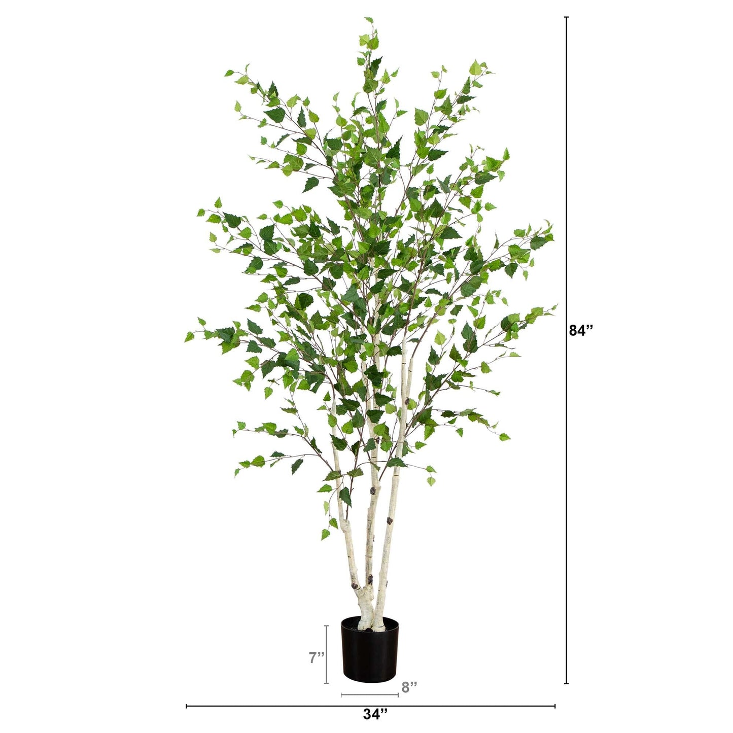 7’ Artificial Birch Tree with Real Touch Leaves | Nearly Natural