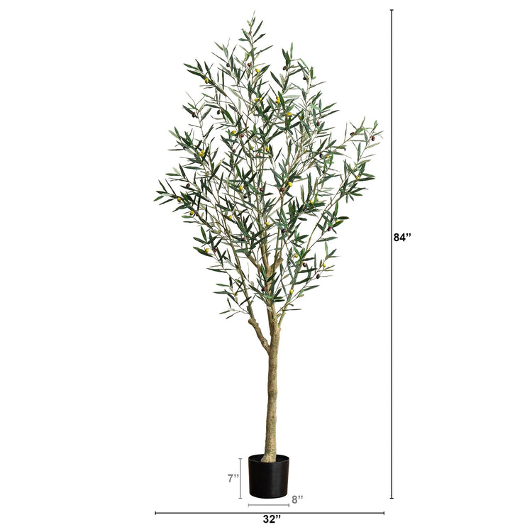 7' Artificial Greco Olive Tree | Nearly Natural