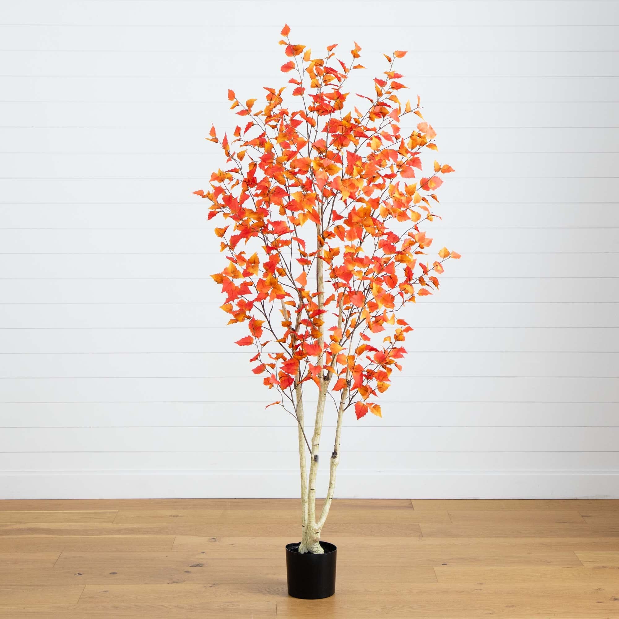 7’ Autumn Birch Artificial Fall Tree | Nearly Natural