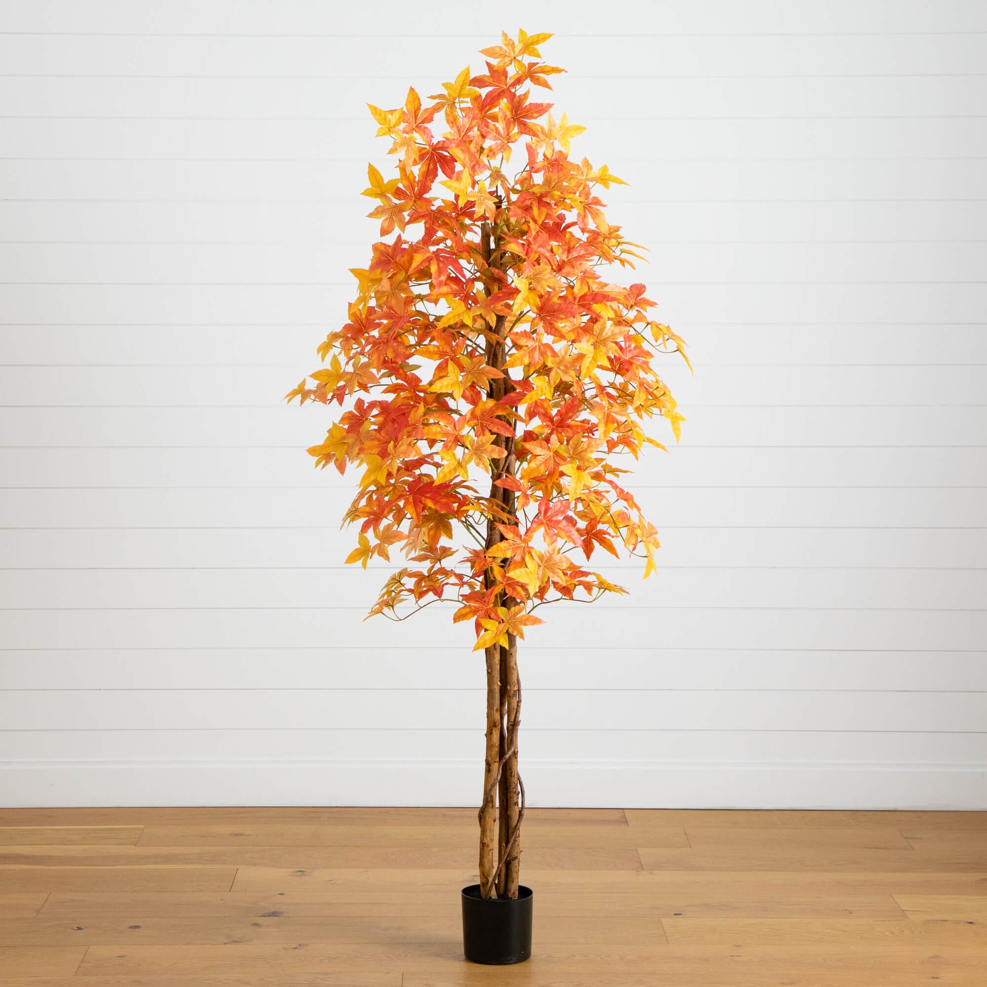 7' Autumn Deluxe Maple Artificial Fall Tree – Nearly Natural