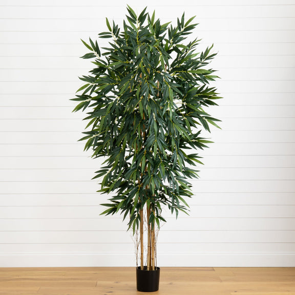 7' Biggy Style Bamboo Silk Tree | Nearly Natural