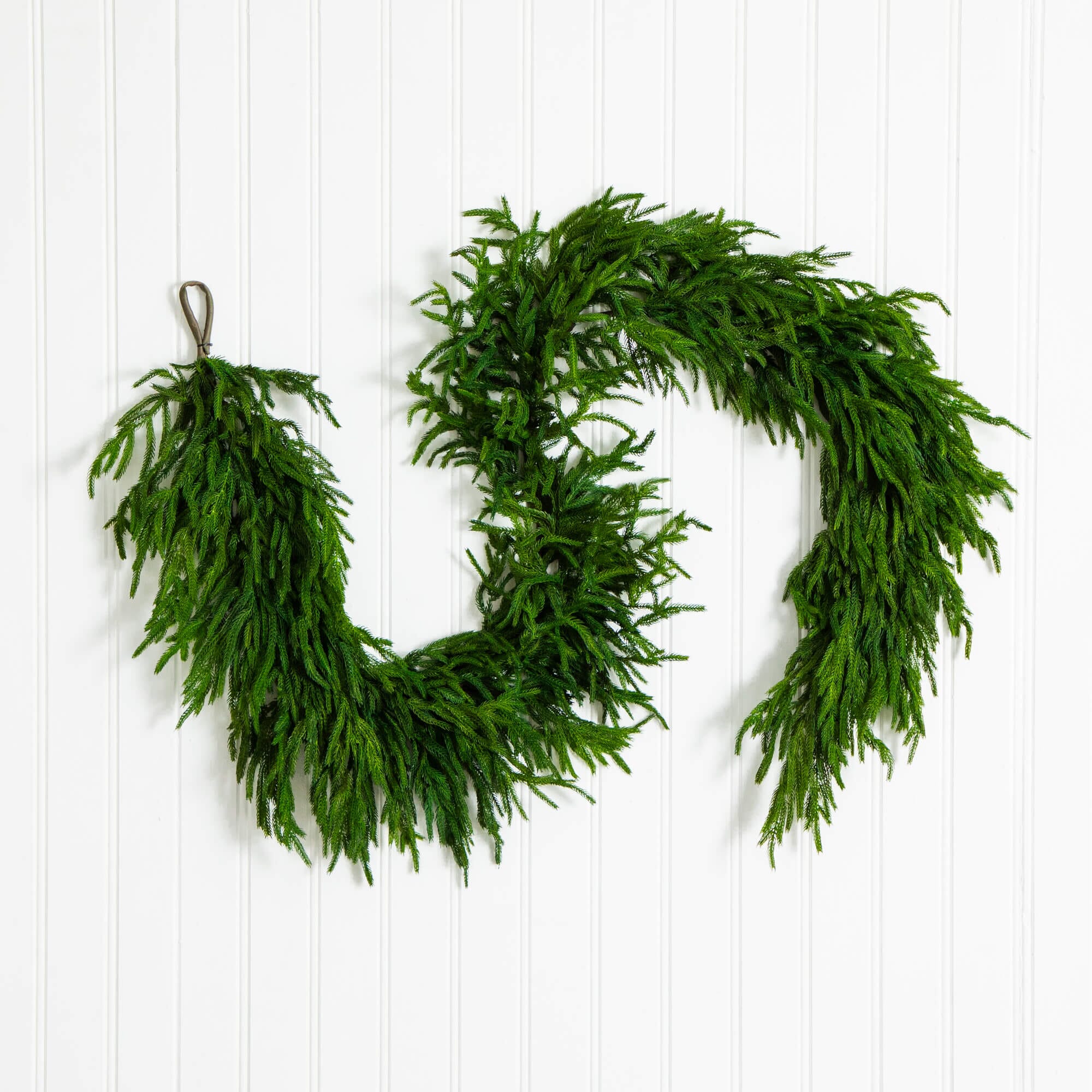 8' Artificial Real Touch Norfolk Island Pine Garland with Natural Look ...