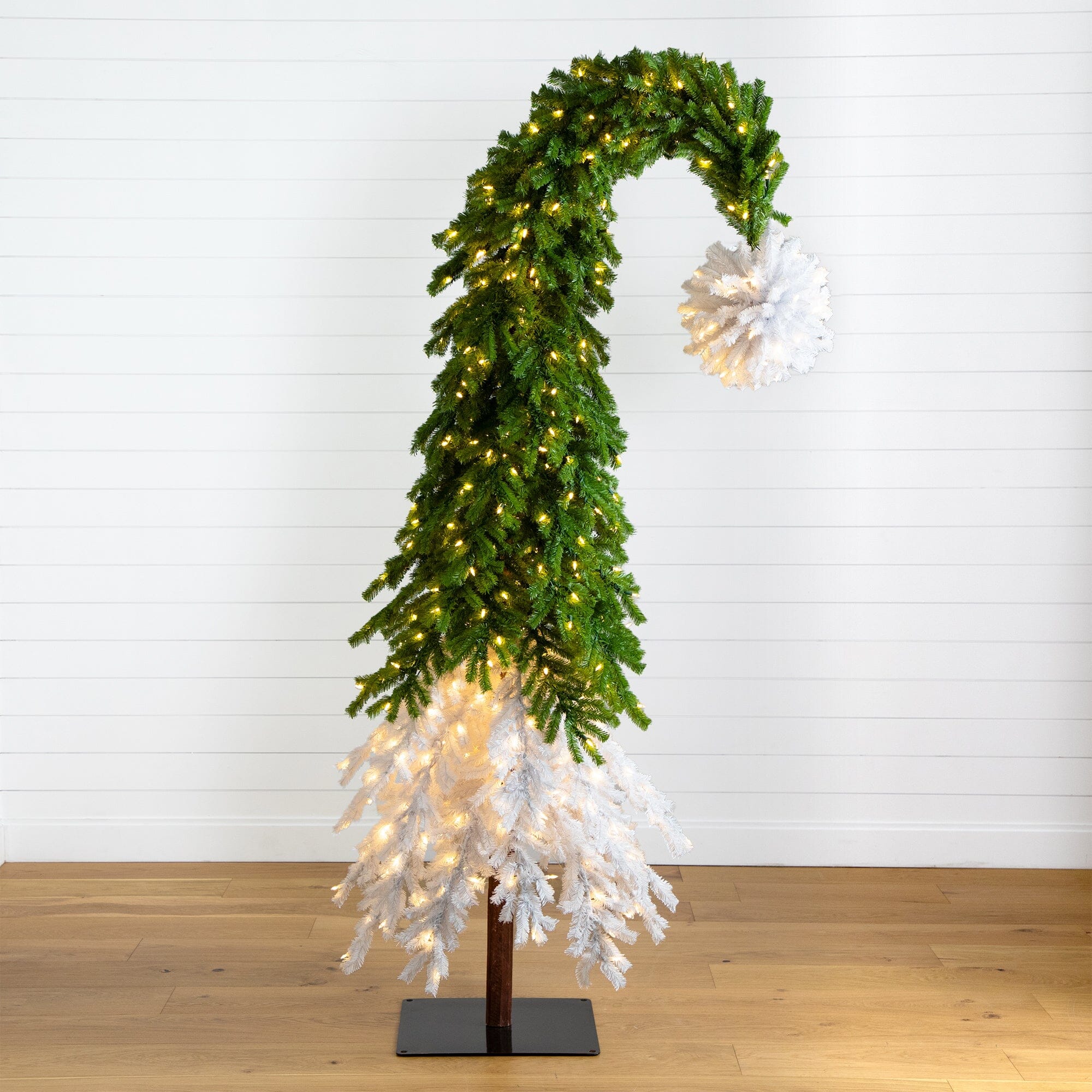 9’ Holiday Green Santa’s Hat Christmas Tree with 600 LED lights and ...