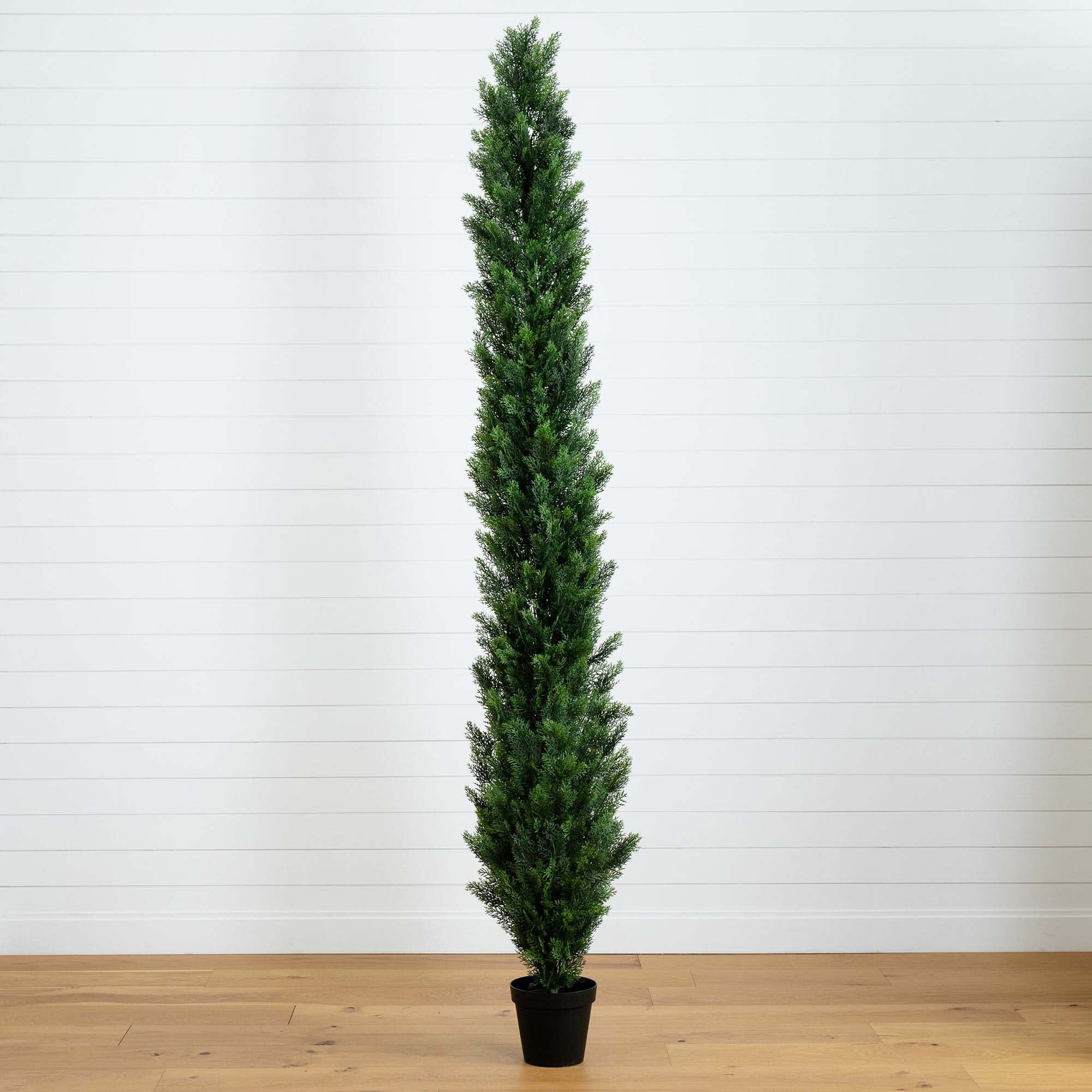 9' UV Resistant Artificial Cedar Pine Tree (Indoor/Outdoor) | Nearly ...