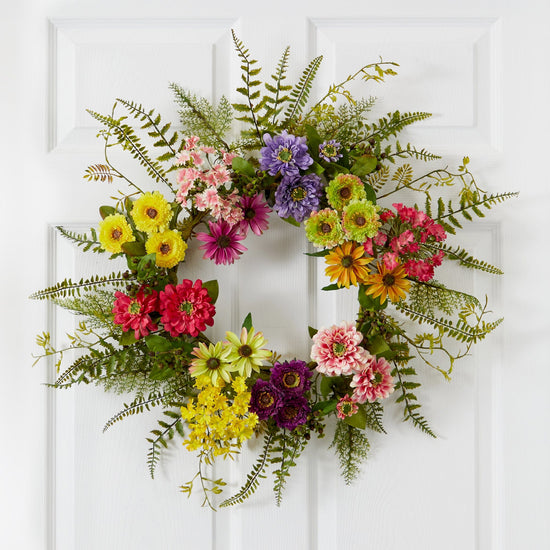 Mixed Flower Wreath | Nearly Natural