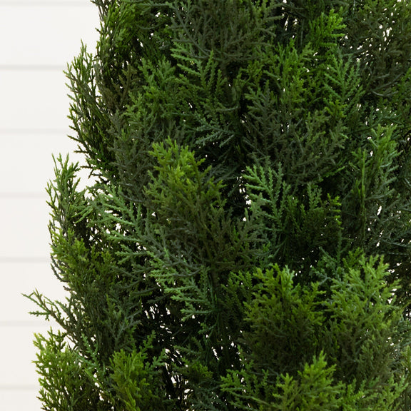4' Cedar Tree Silk Tree (Indoor/Outdoor) | Nearly Natural