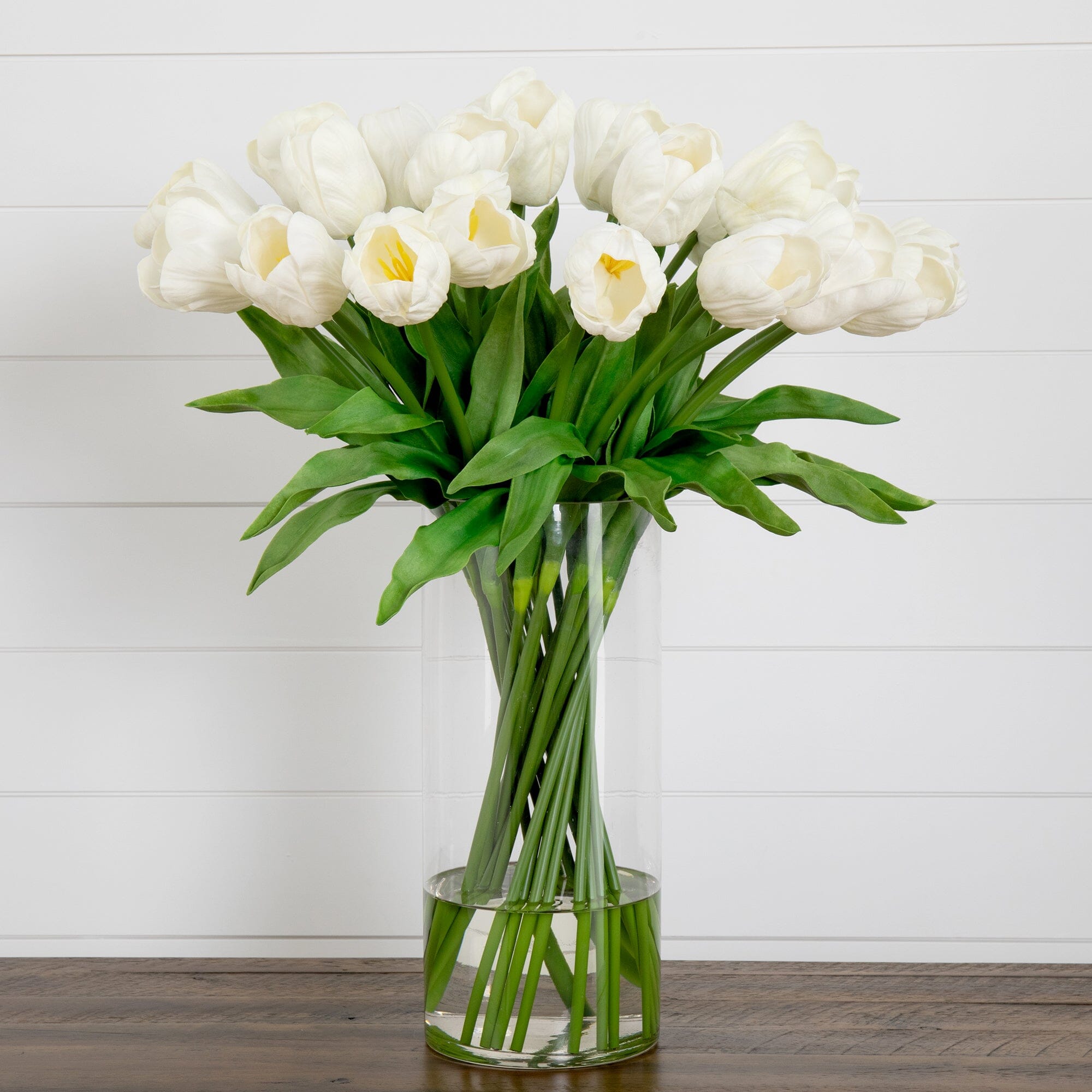 Signature Collection 26” Giant Tulip Artificial Arrangement in Glass ...