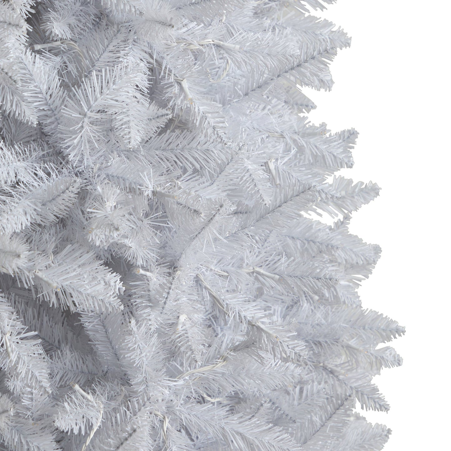 10’ Slim White Artificial Christmas Tree with 800 Warm White LED Lights ...