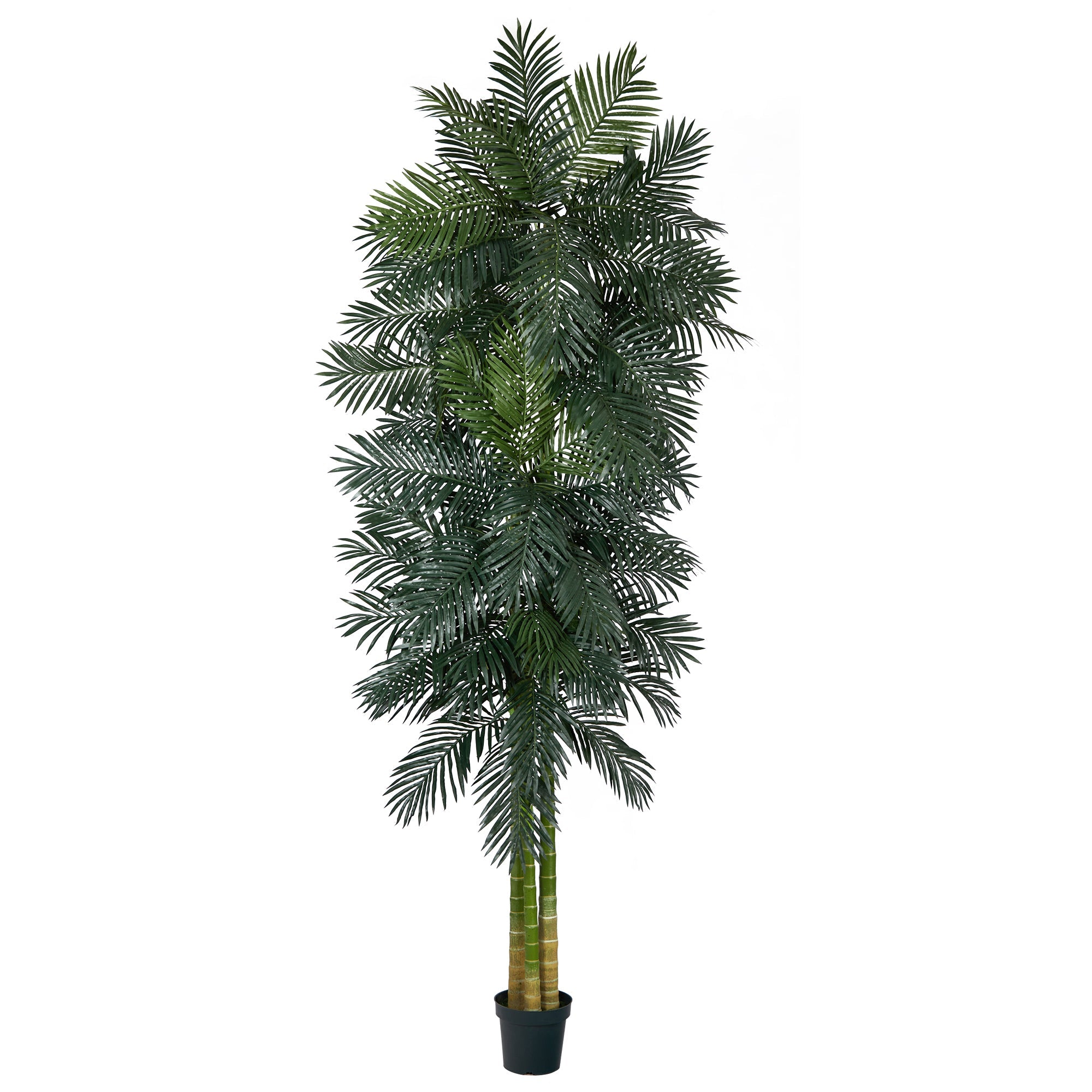 10’ Triple Stalk Golden Cane Artificial Palm Tree | Nearly Natural