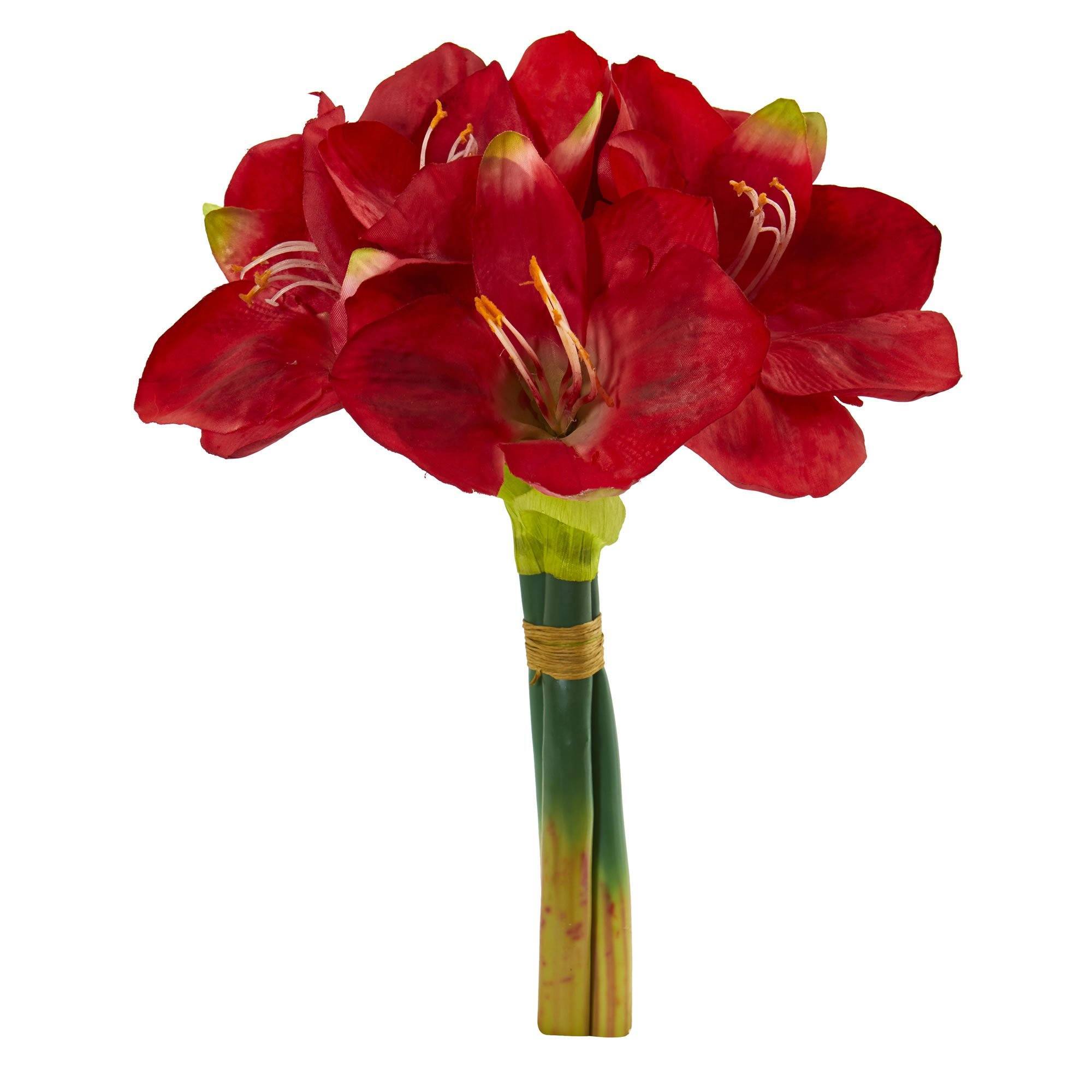 14” Amaryllis Bouquet Artificial Flower (Set of 3 2288-S3 Nearly Natural