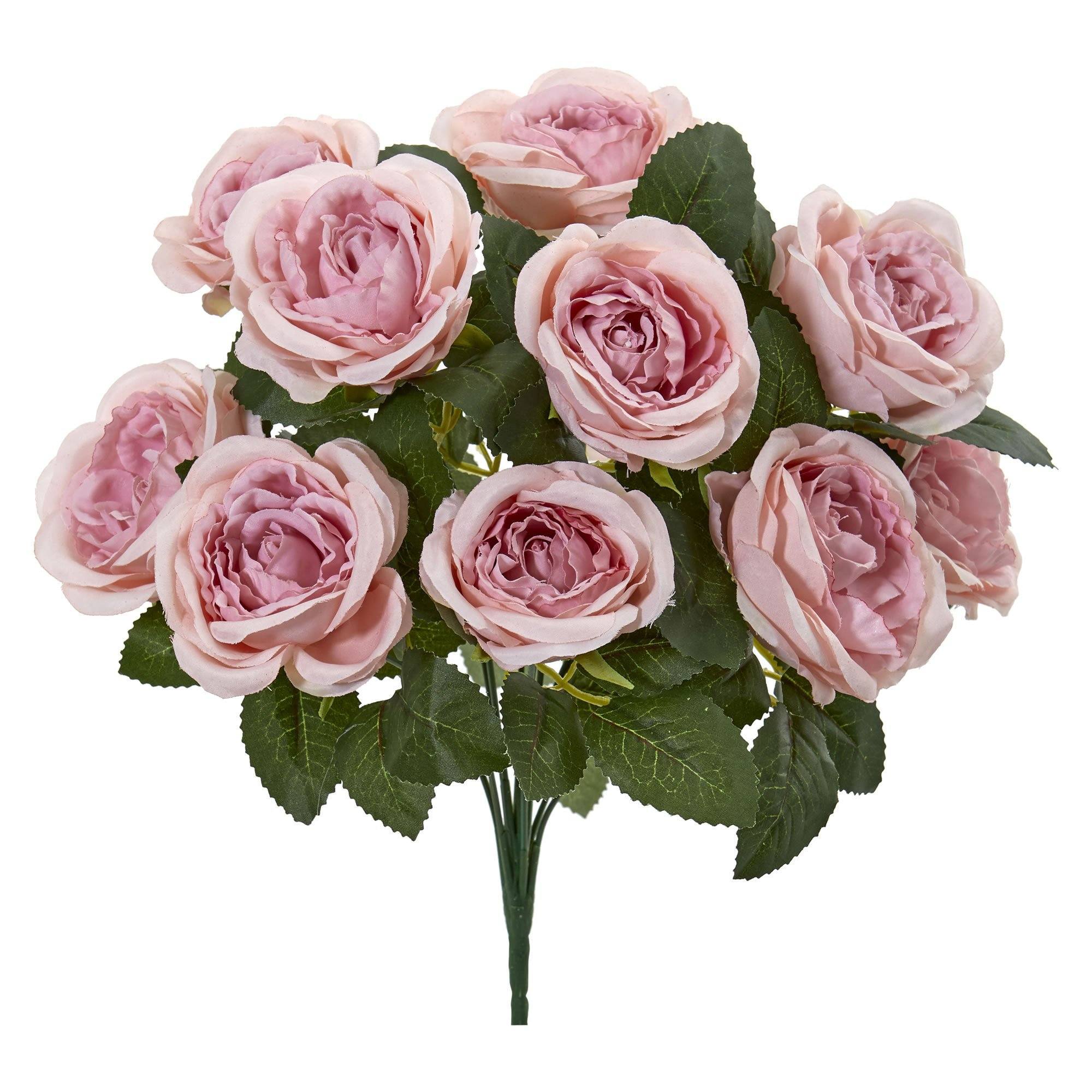 14” Rose Bush Artificial Flower (Set of 6) | Nearly Natural
