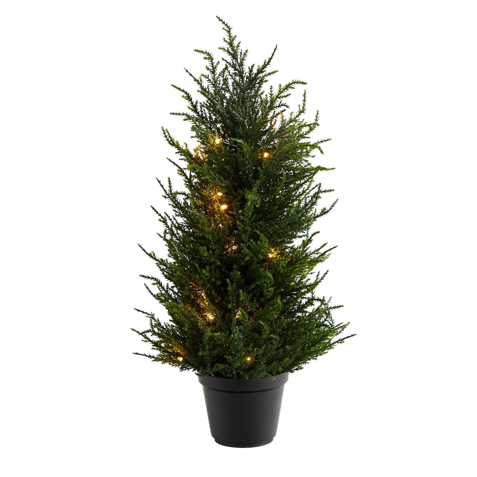 18” Cedar Artificial Tree with LED Lights UV Resistant (Indoor/Outdoor ...