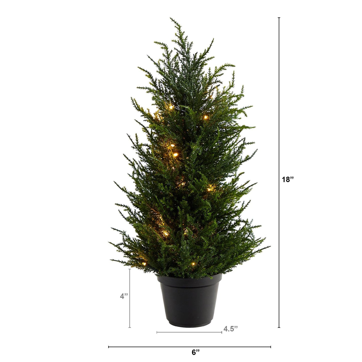 18” Cedar Artificial Tree with LED Lights UV Resistant (Indoor/Outdoor ...