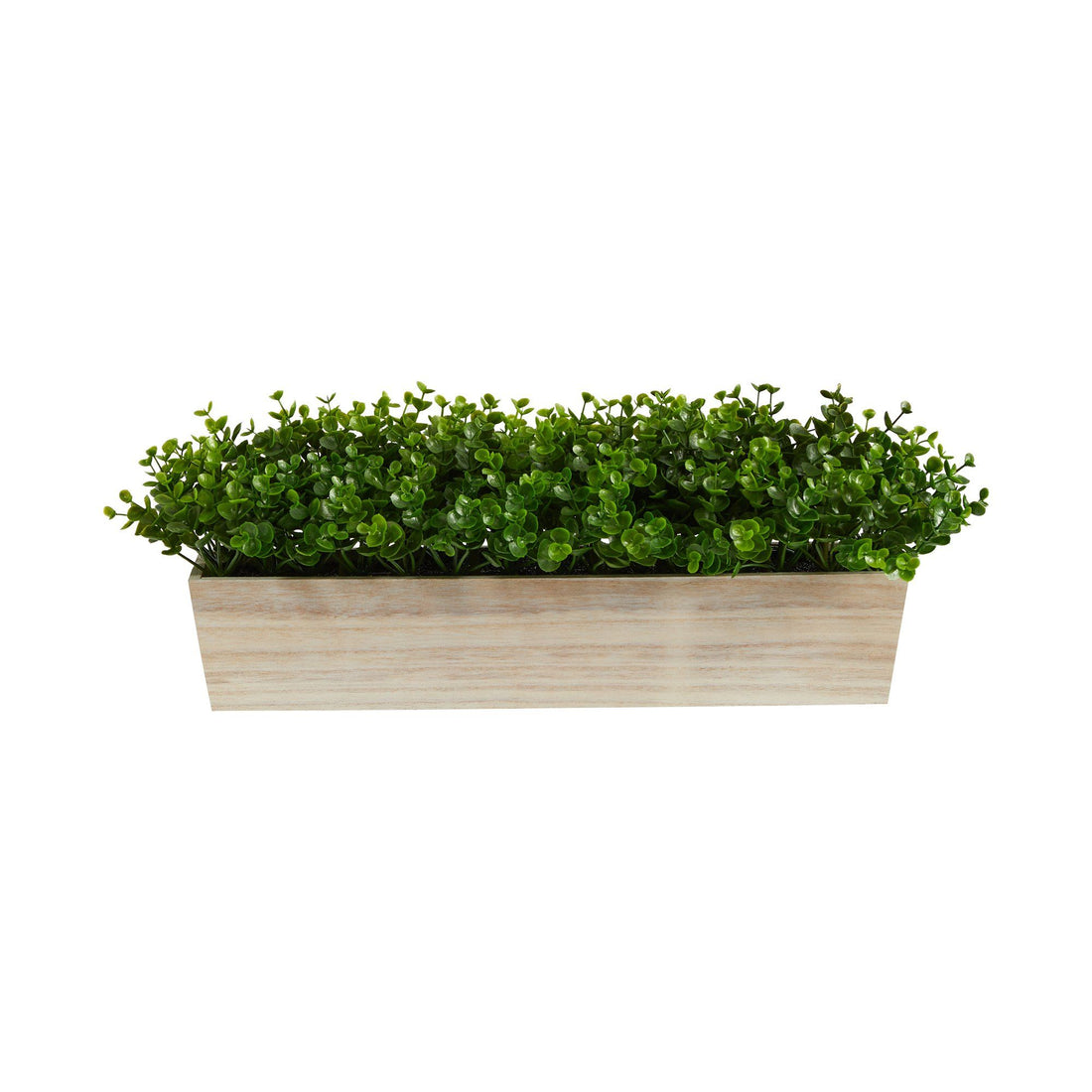 faux plants in rectangular planter