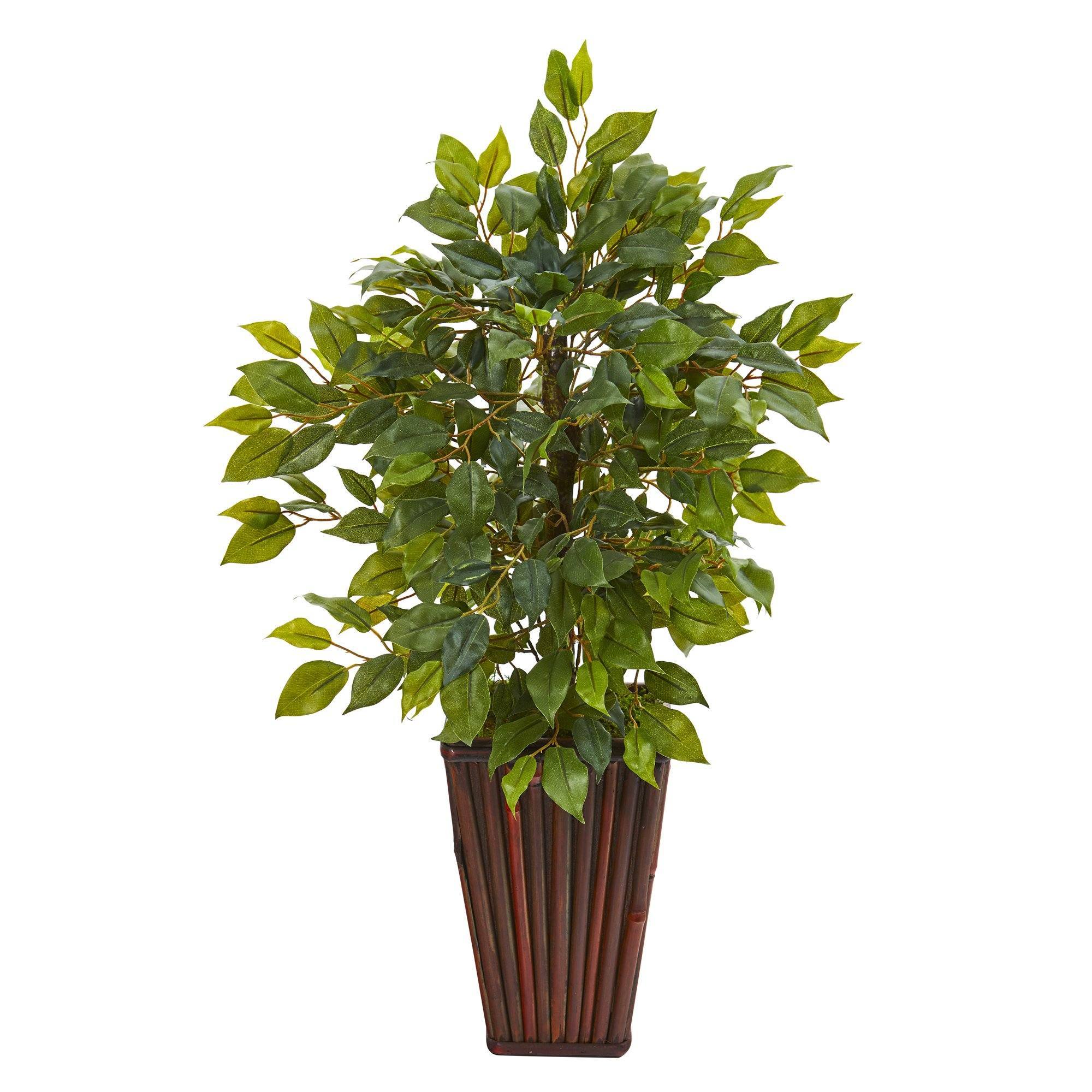 19” Mini Ficus Artificial Tree in Decorative Planter | Nearly Natural