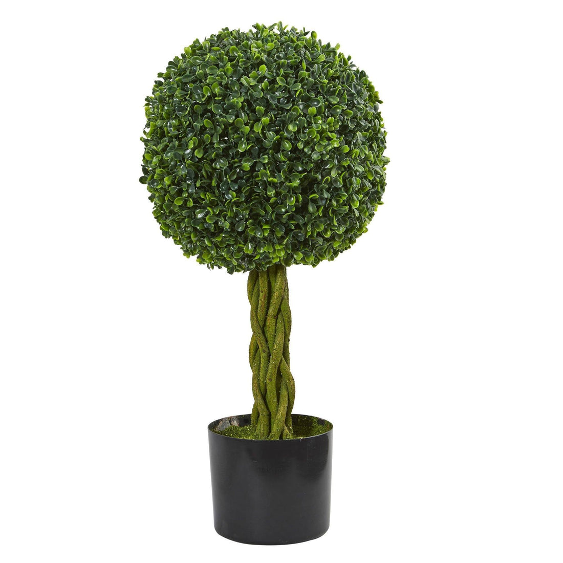 2' Boxwood Ball with Woven Trunk Artificial Tree UV Resistant (Indoor ...
