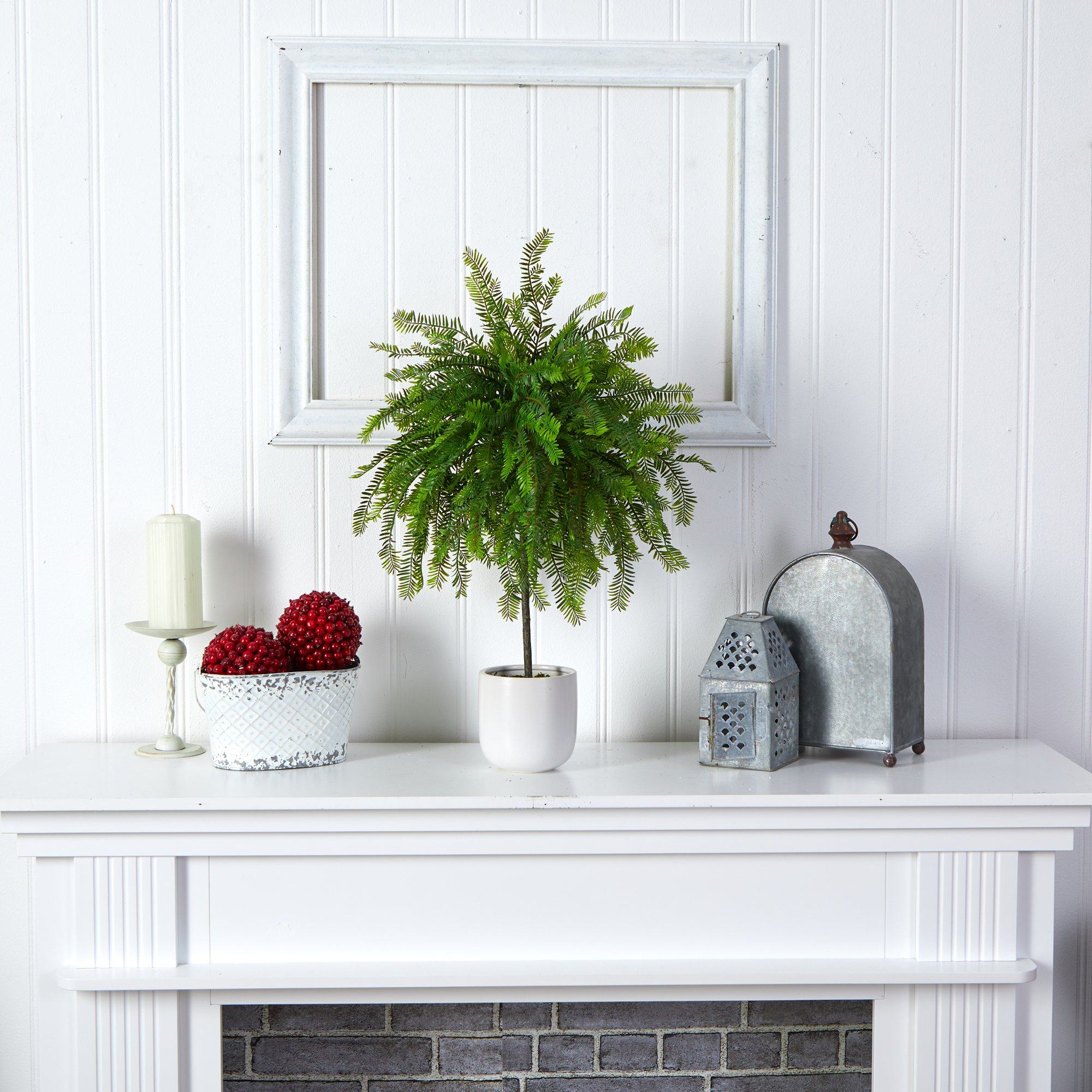 2' Northern Californian Cedar Canopy Artificial Tree in Decorative ...