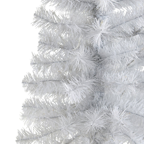 2’ White Artificial Christmas Tree with 35 LED Lights and 72 Bendable ...