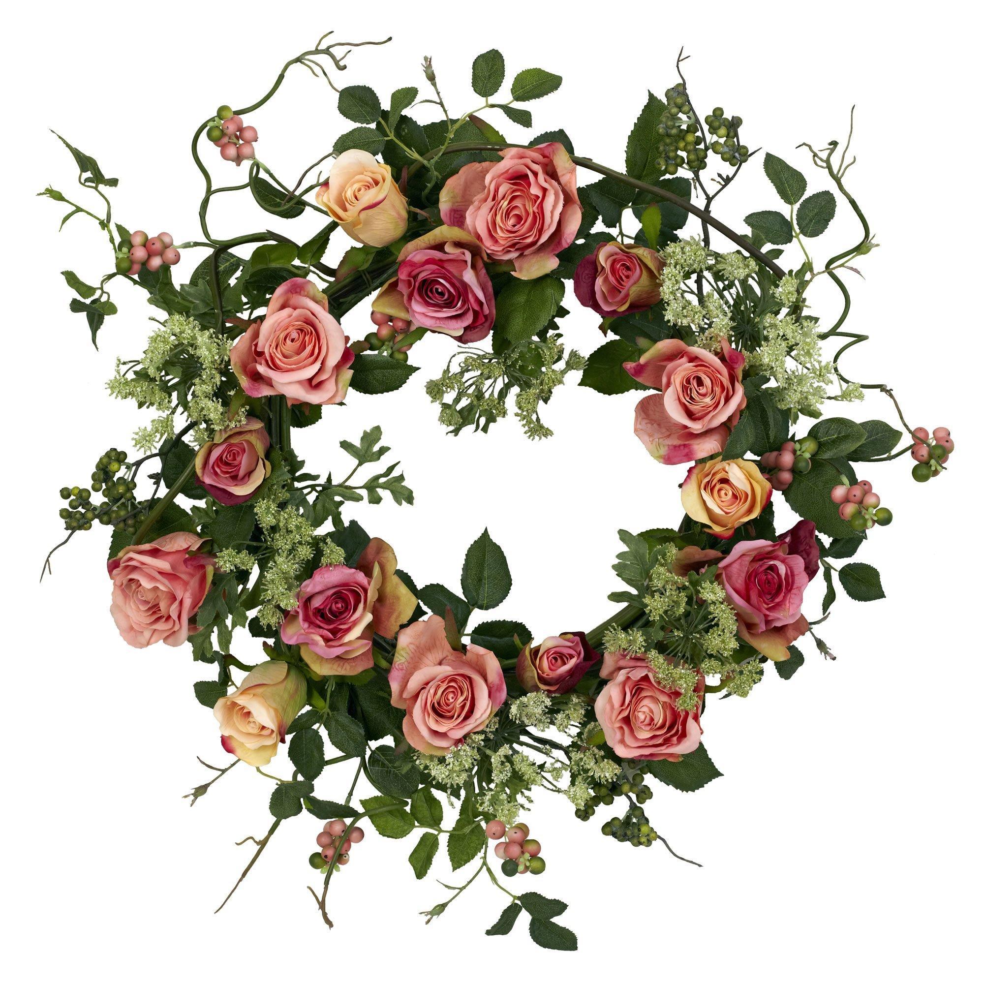 20" Rose Wreath | Nearly Natural"