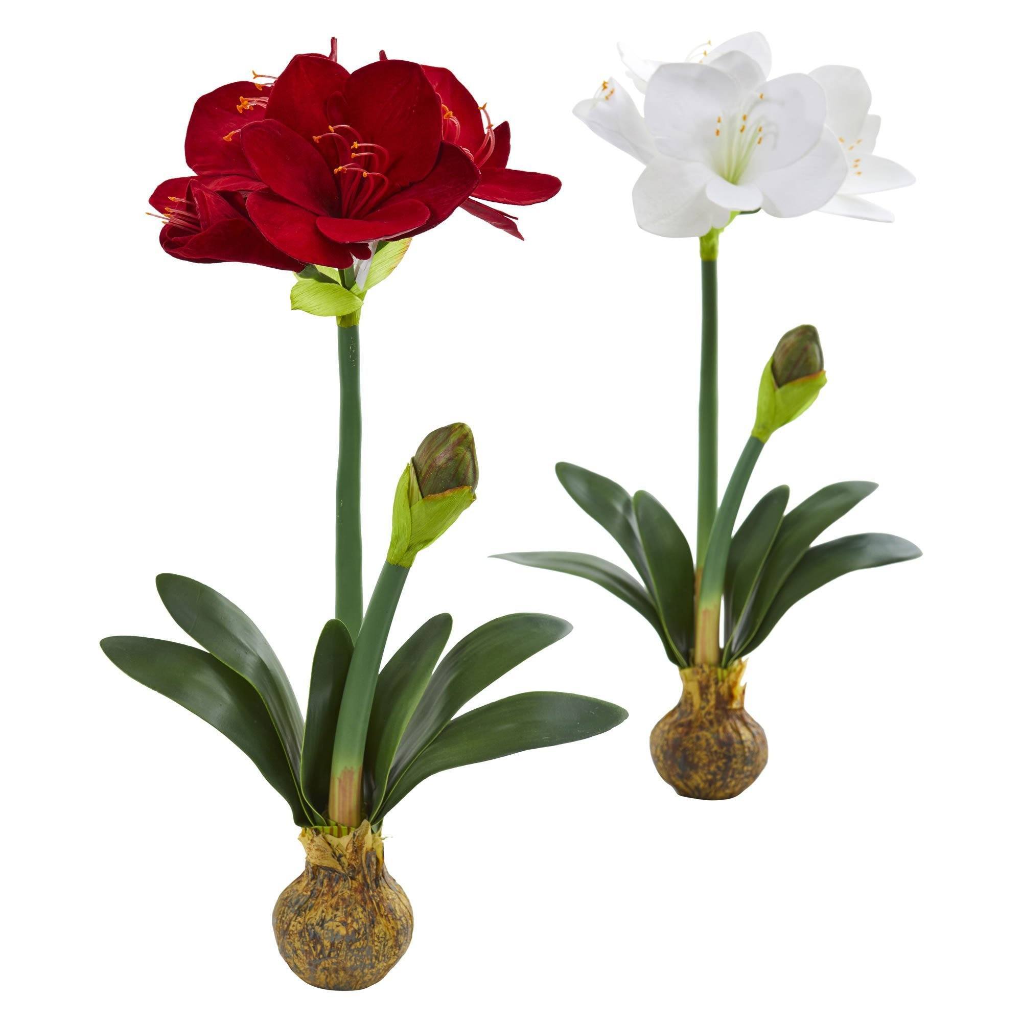 25” Amaryllis Artificial Flower (Set of 2) | Nearly Natural
