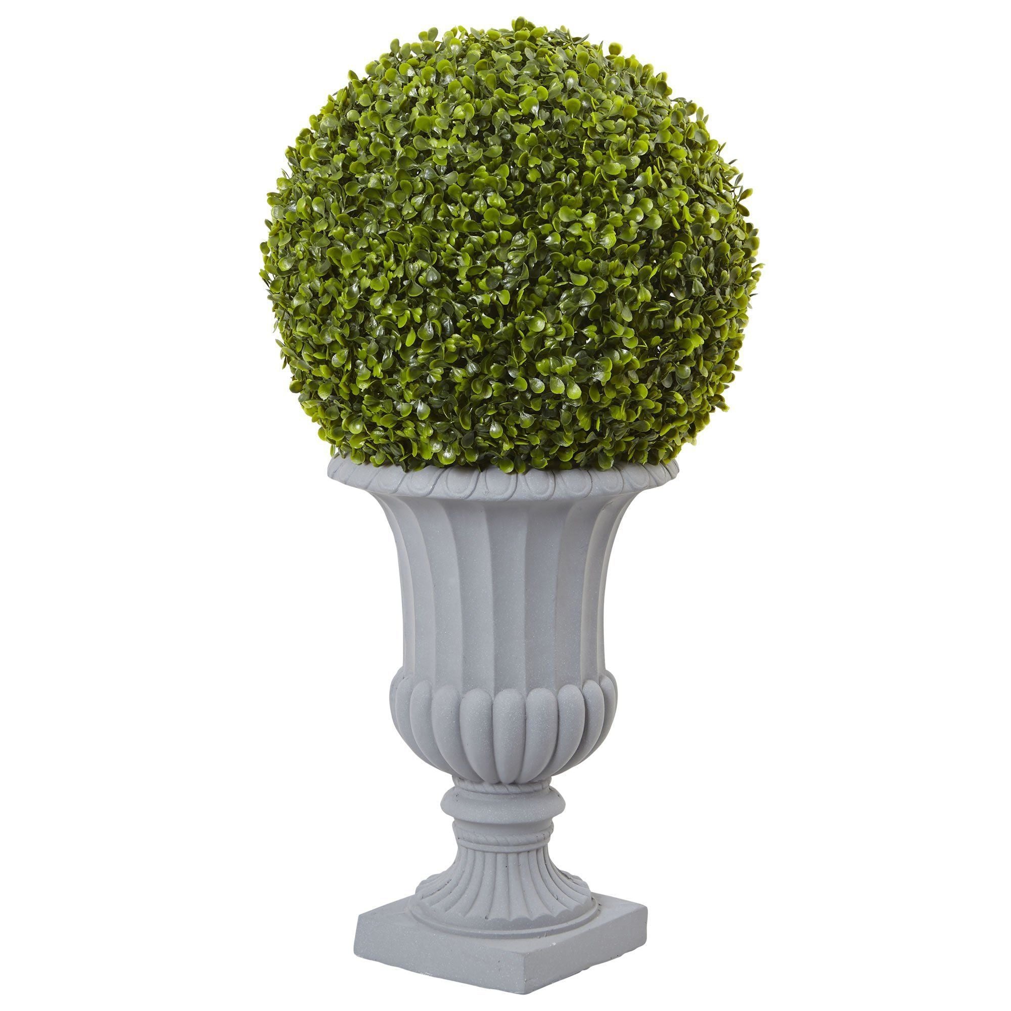 2.5’ Boxwood Topiary with Urn (Indoor/Outdoor) | Nearly Natural