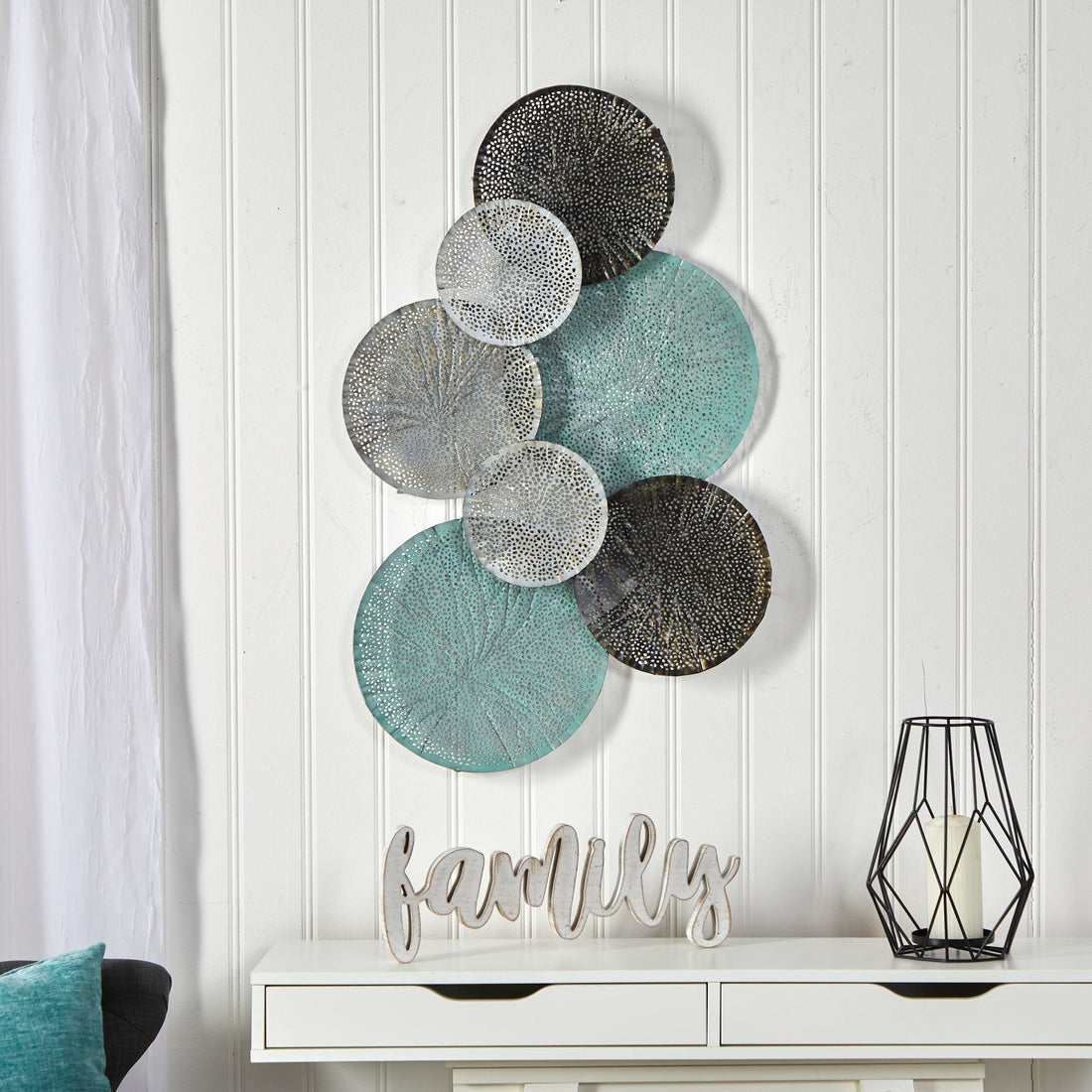 2.5’ x 1’ Layered Metal Wall Art Decor | Nearly Natural