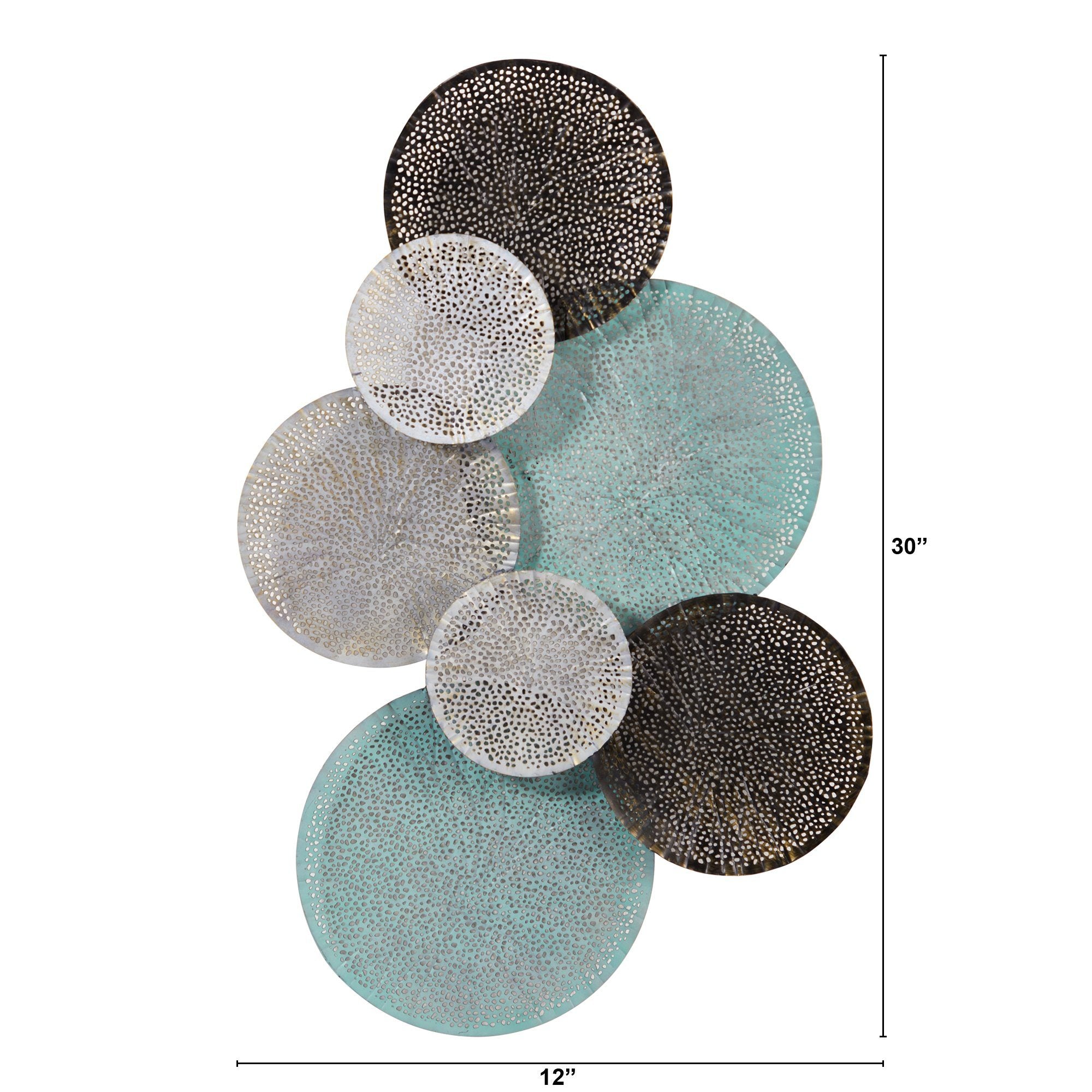2.5’ x 1’ Layered Metal Wall Art Decor | Nearly Natural