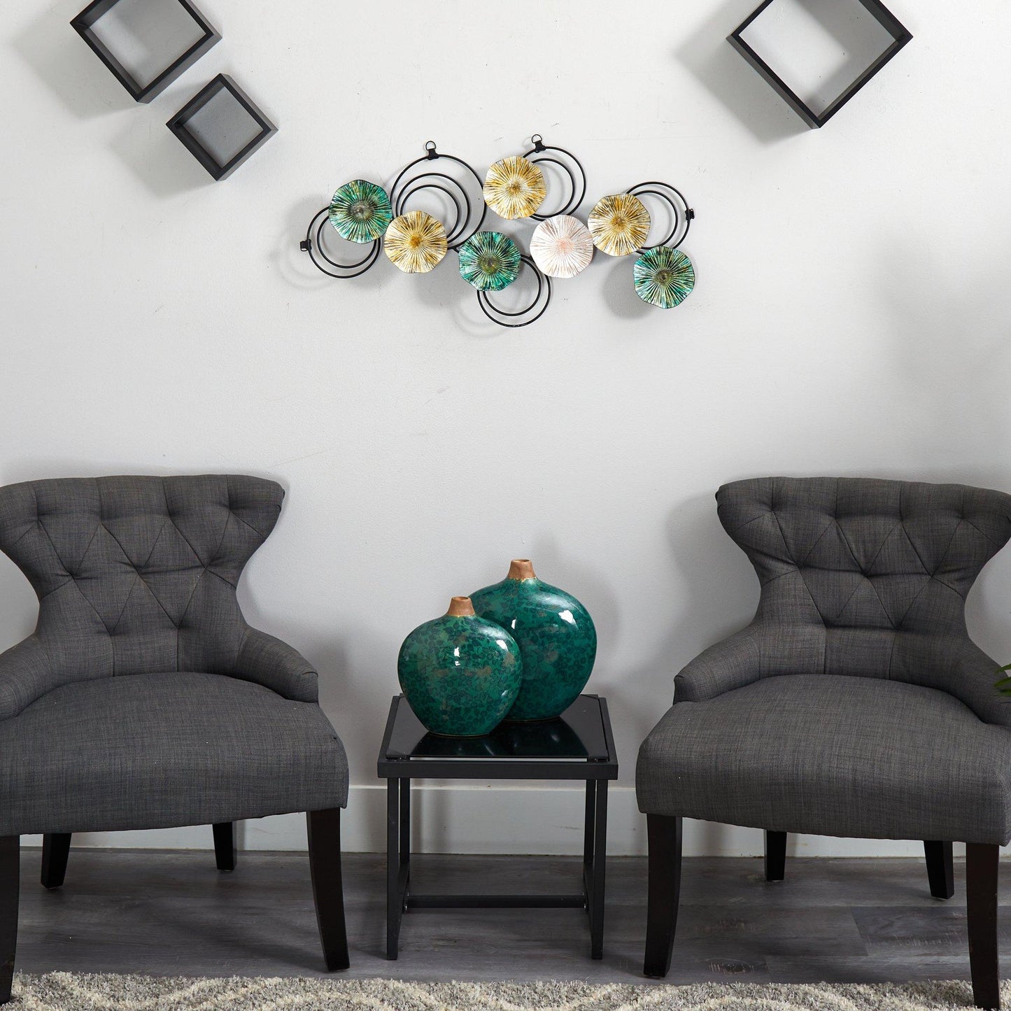 2.5’ x 1.5’ Scallop Design Metal Wall Art Decor | Nearly Natural