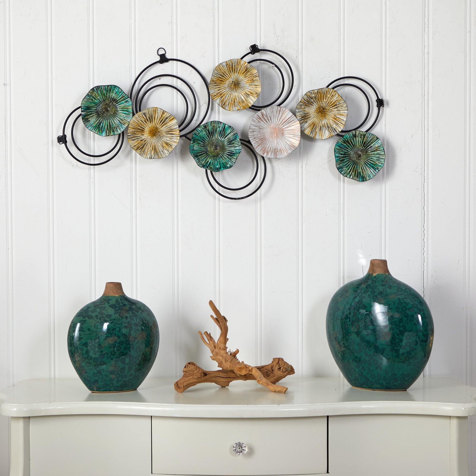 2.5’ x 1.5’ Scallop Design Metal Wall Art Decor | Nearly Natural