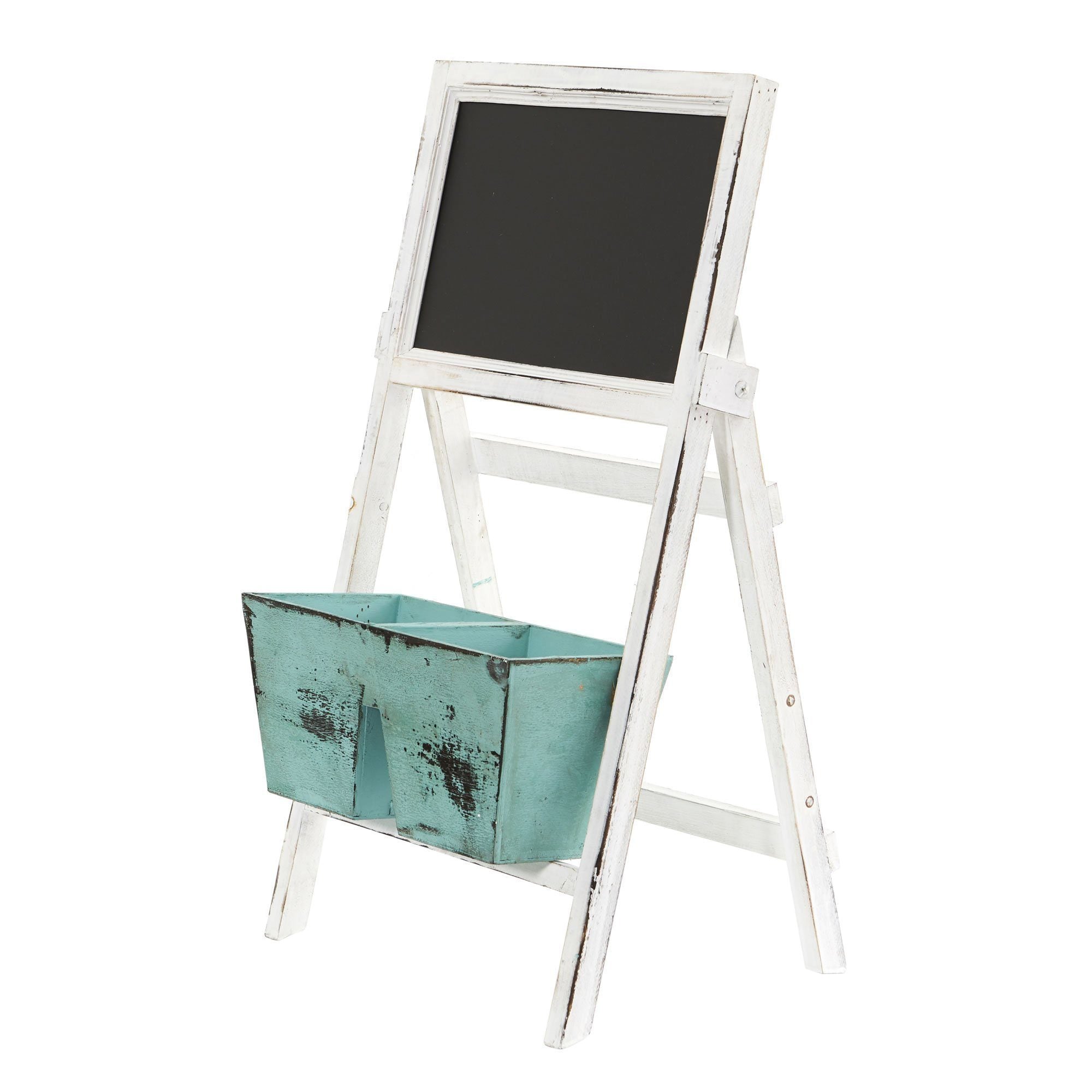 26” Farmhouse Multipurpose Bin and Chalkboard Stand | Nearly Natural