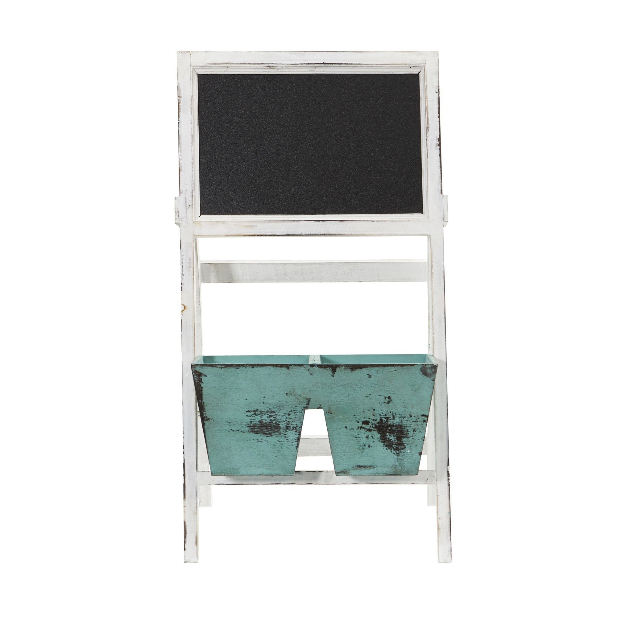 26” Farmhouse Multipurpose Bin and Chalkboard Stand | Nearly Natural