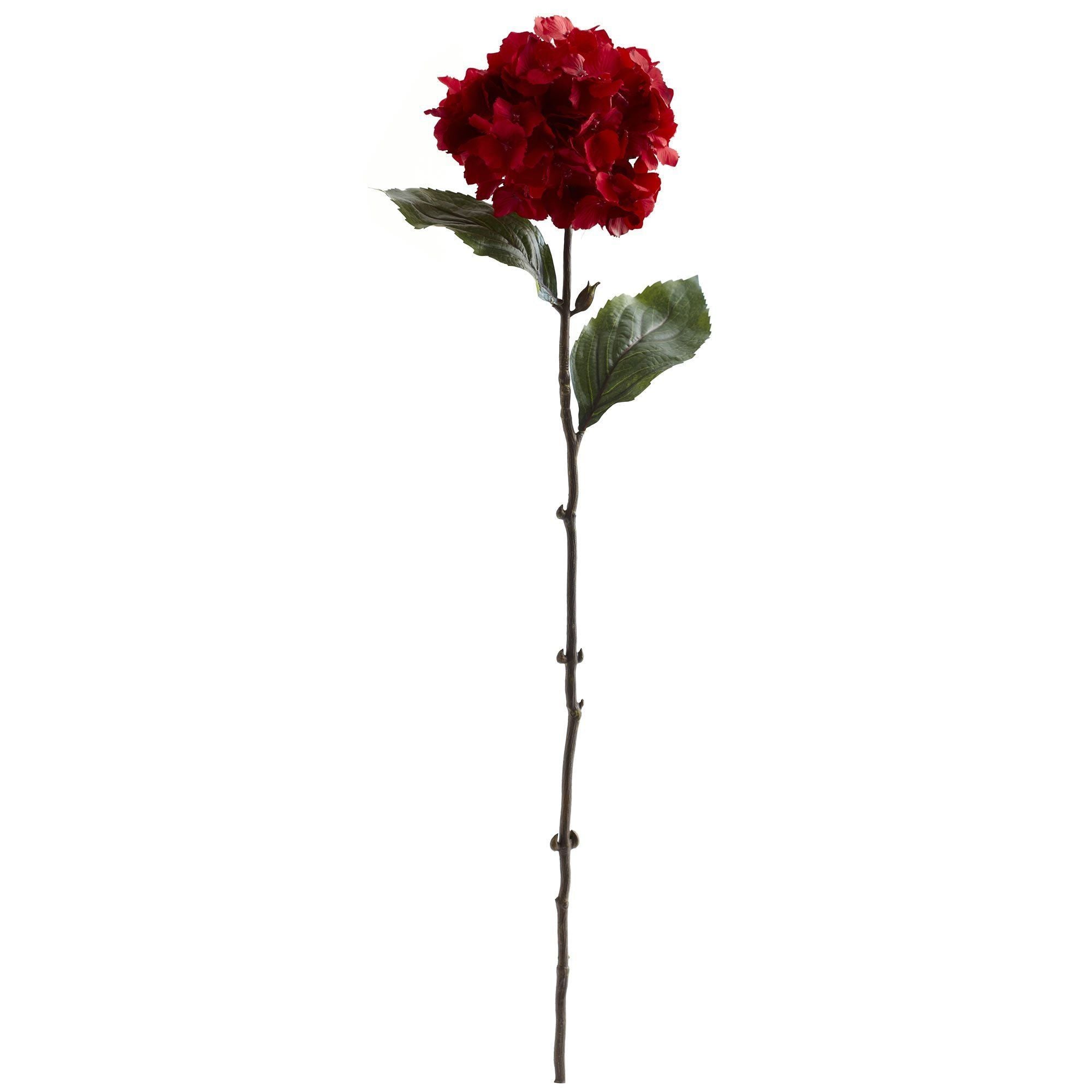 26” Red Hydrangea Artificial Flower (Set of 6) | Nearly Natural