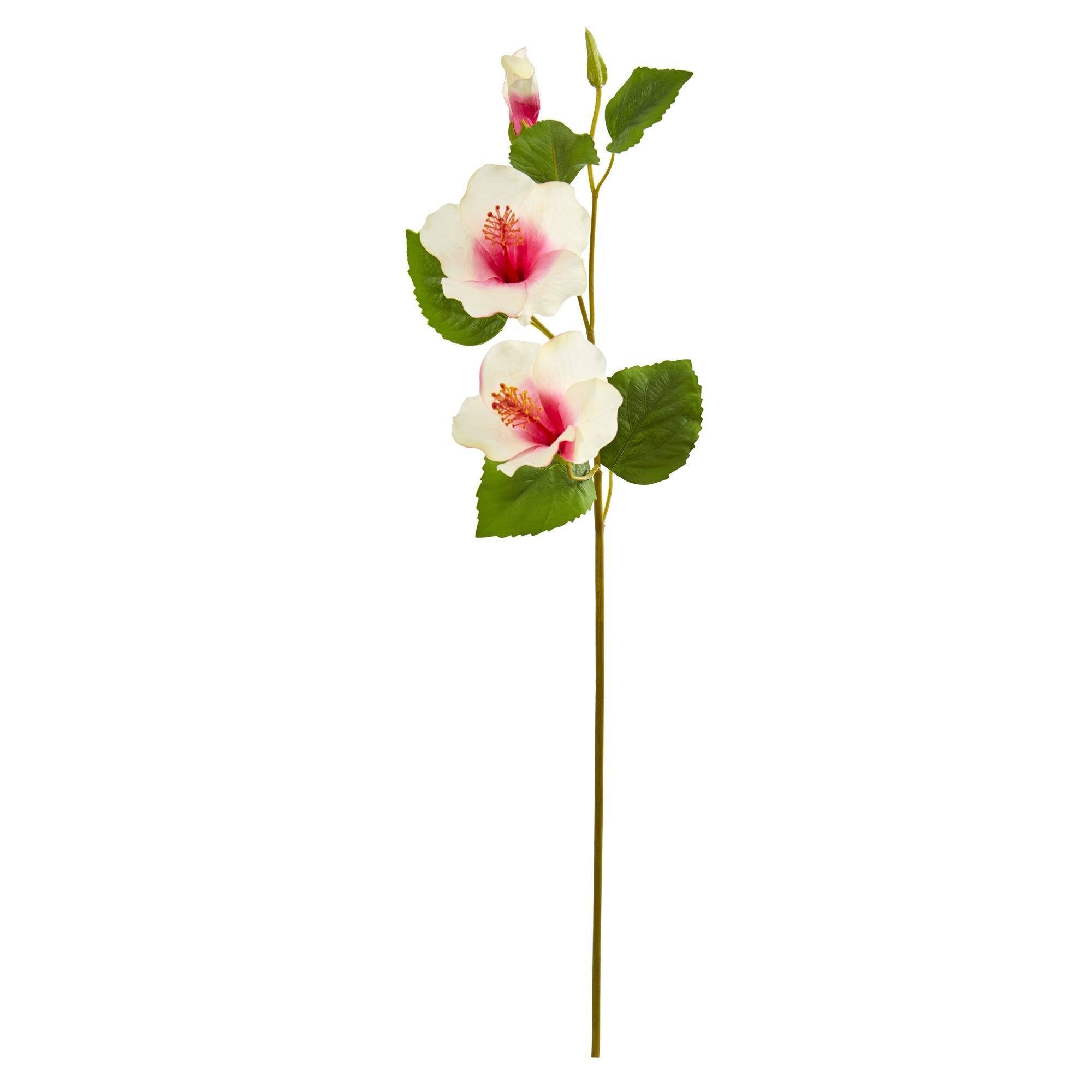 28” Hibiscus Artificial Flower (Set of 12) | Nearly Natural
