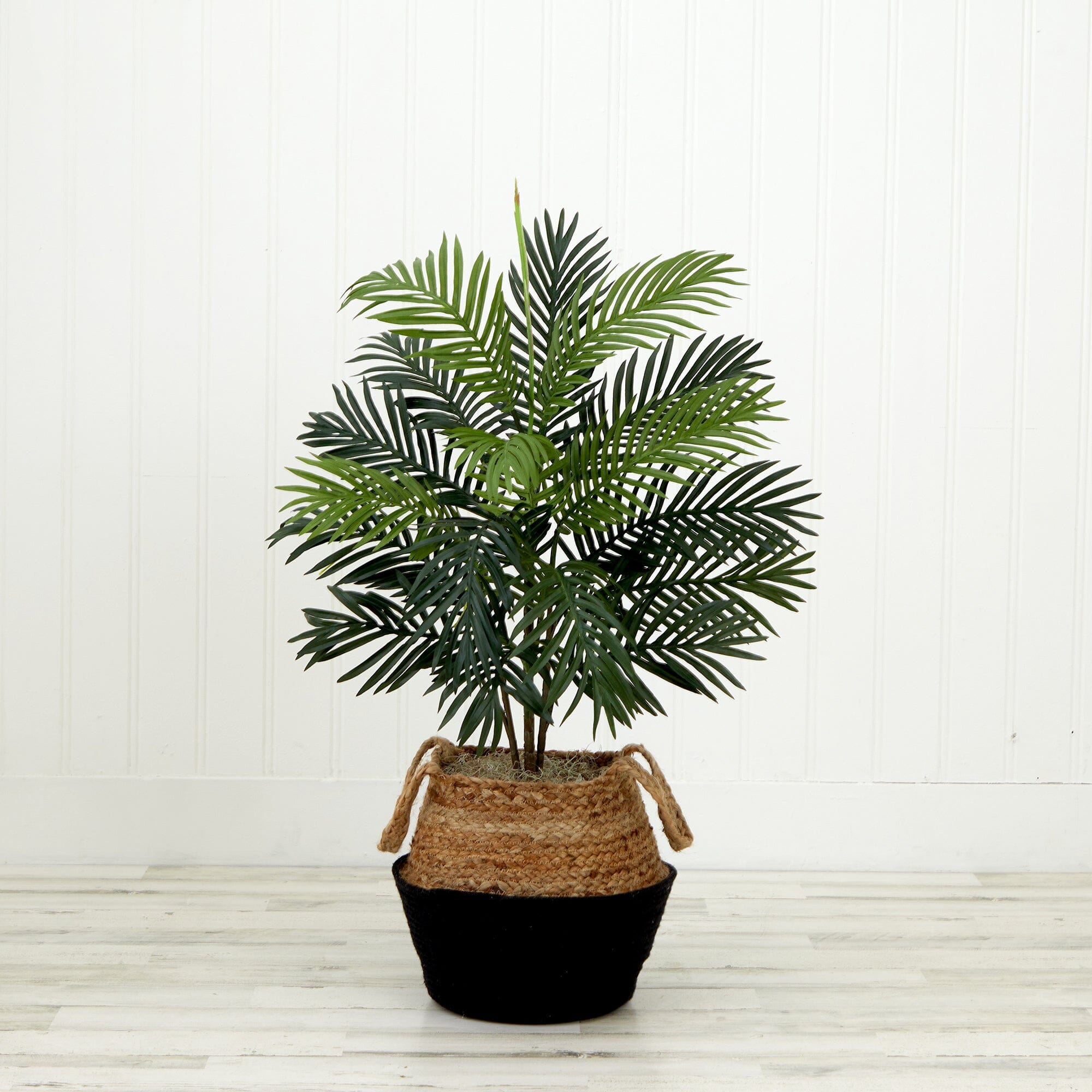 3' Artificial Areca Palm Tree with Handmade Jute & Cotton Basket DIY ...