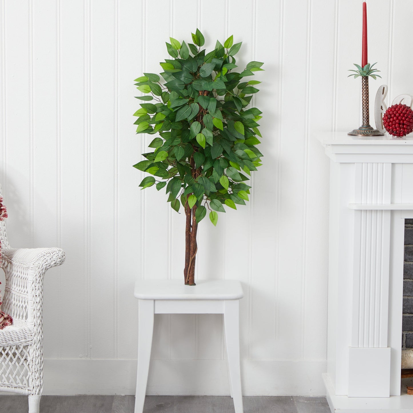 3’ Artificial Double Trunk Ficus Tree without Pot | Nearly Natural