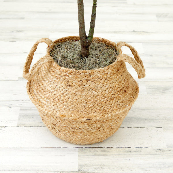3' Artificial Fiddle Leaf Fig Tree with Handmade Cotton & Jute Woven B ...