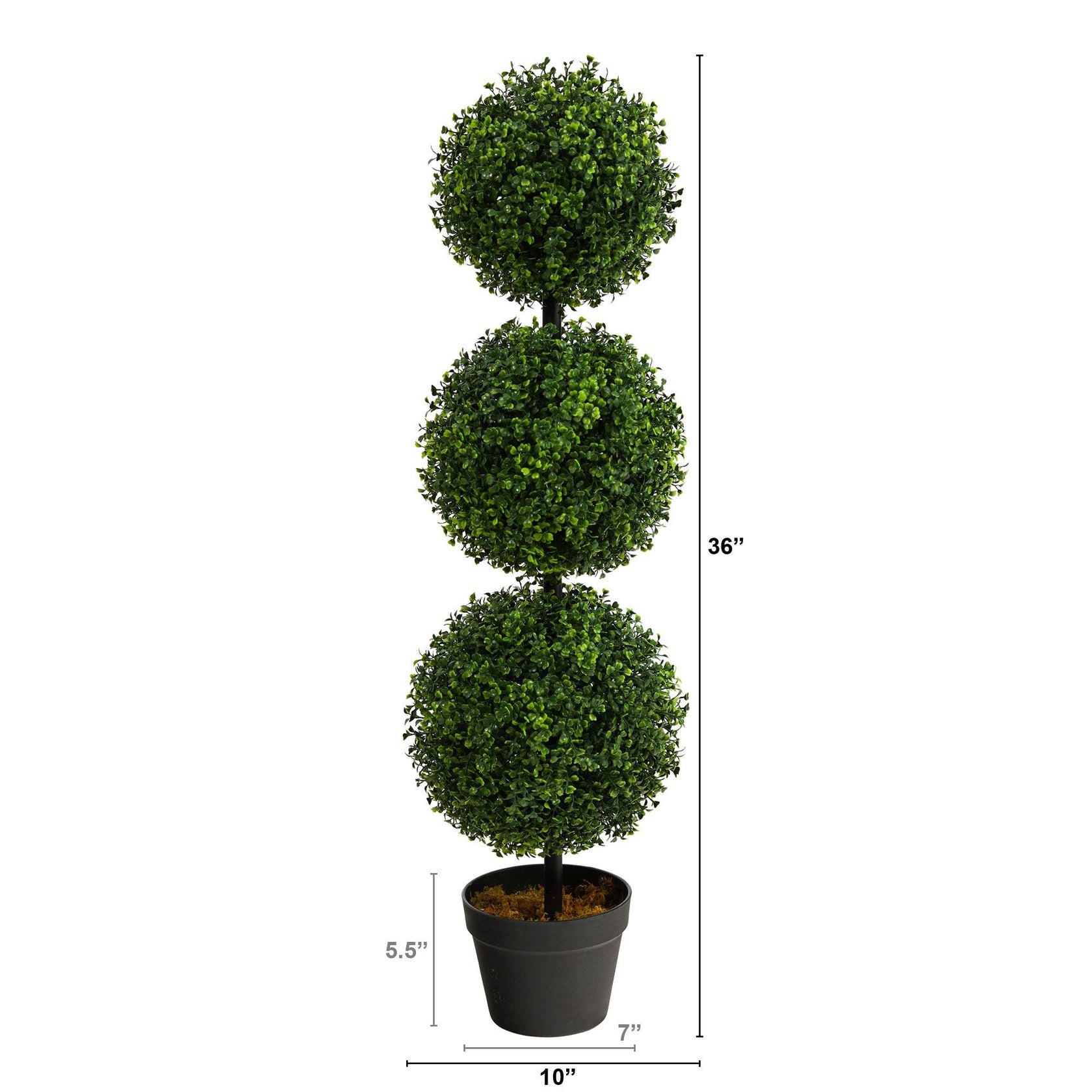 3’ Boxwood Triple Ball Topiary Artificial Tree (Indoor/Outdoor ...