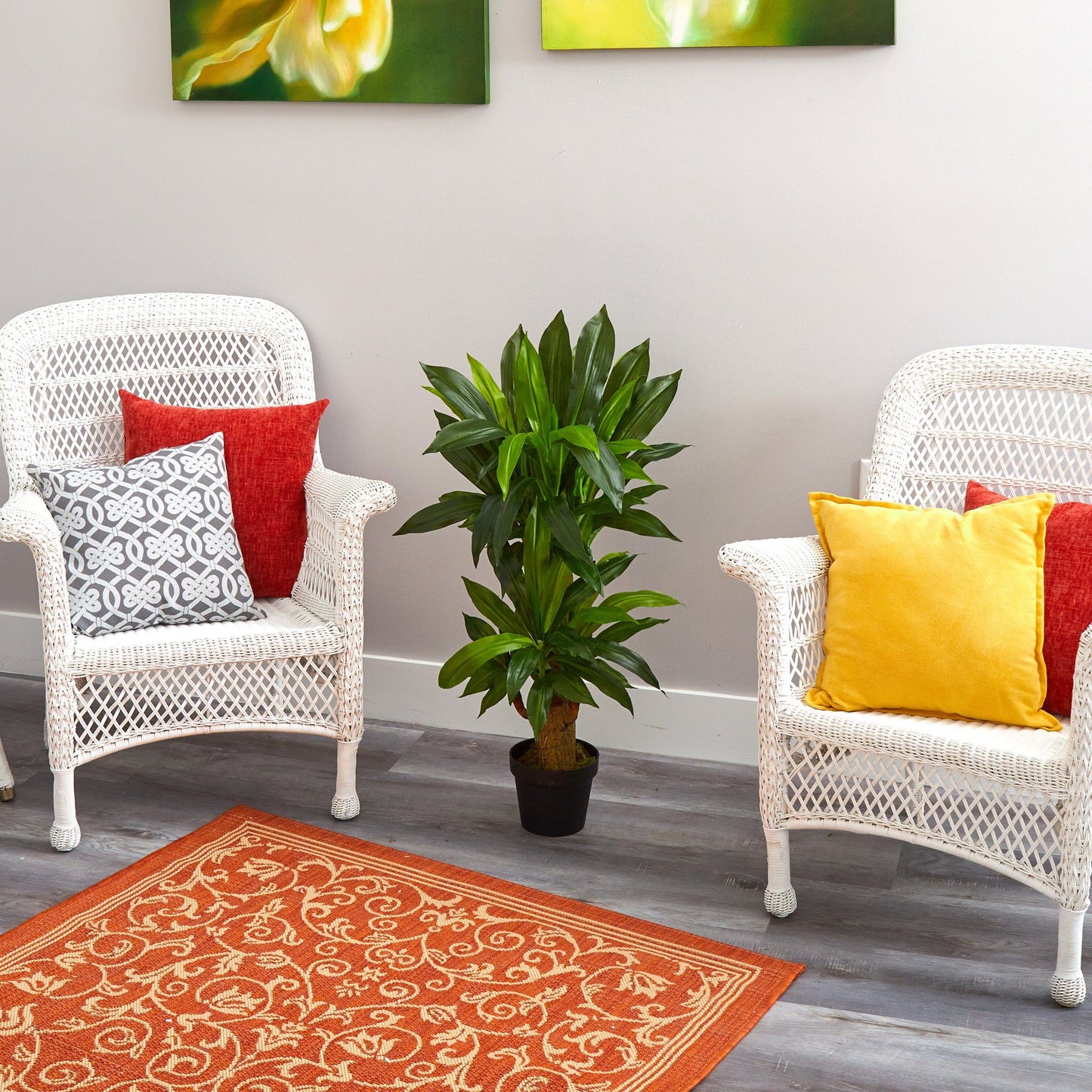 3' Corn Stalk Dracaena Artificial Plant (Real Touch) | Nearly Natural