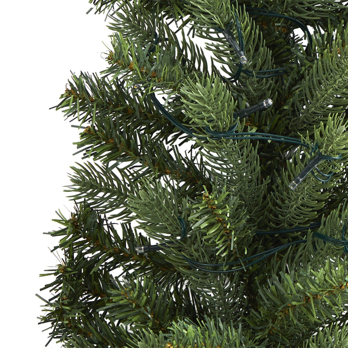 3' Flat Back Wall Hanging Artificial Christmas Tree with 35 Clear LED ...
