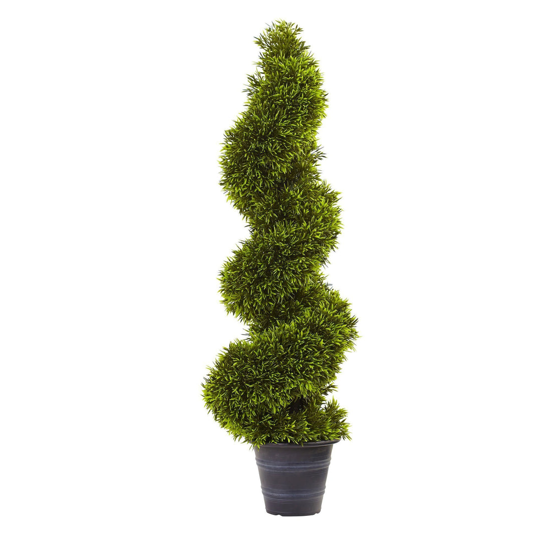 3' Grass Spiral Topiary w/Deco Planter | Nearly Natural