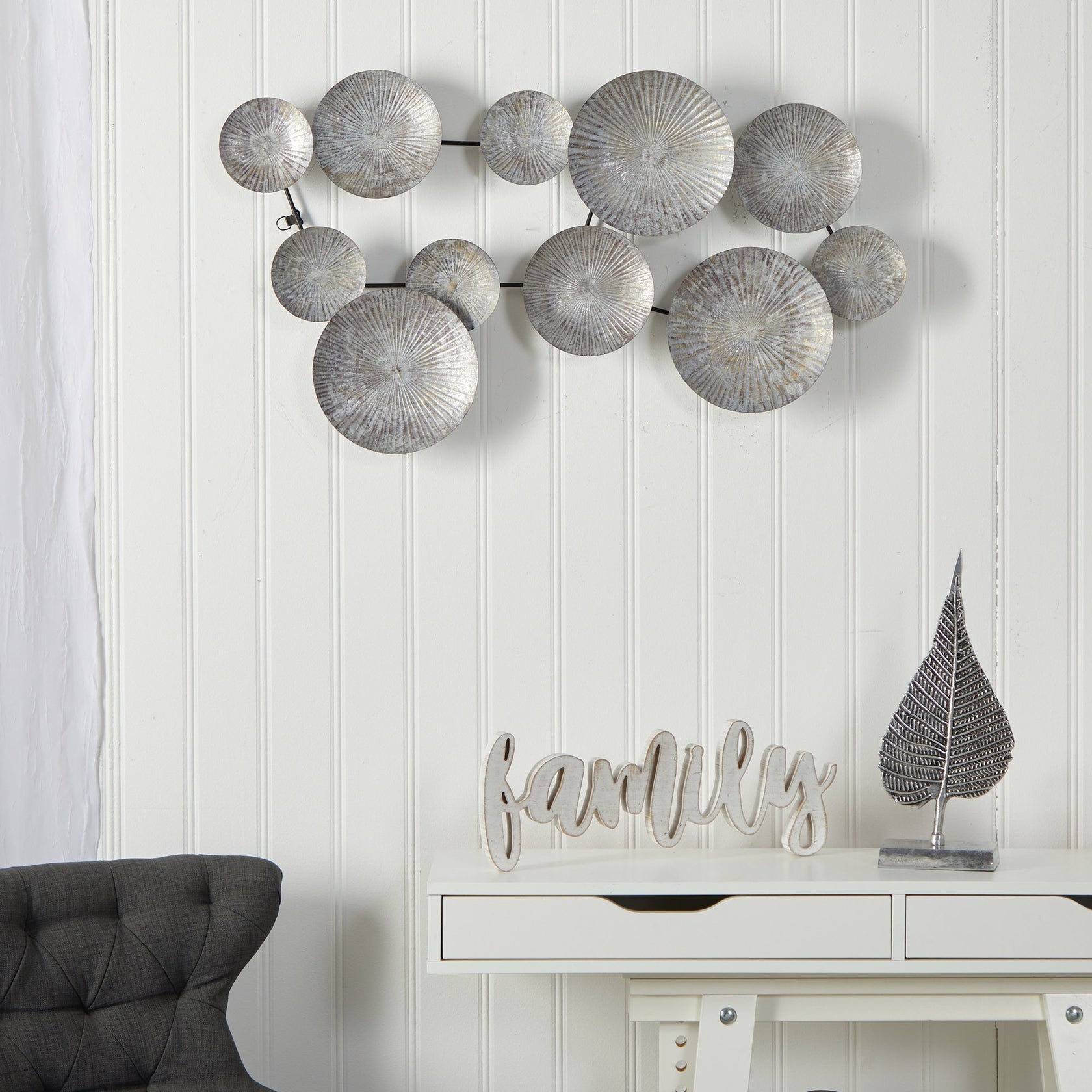 3’ x 2’ Galvanized Textured Plates Antique Wall Art | Nearly Natural