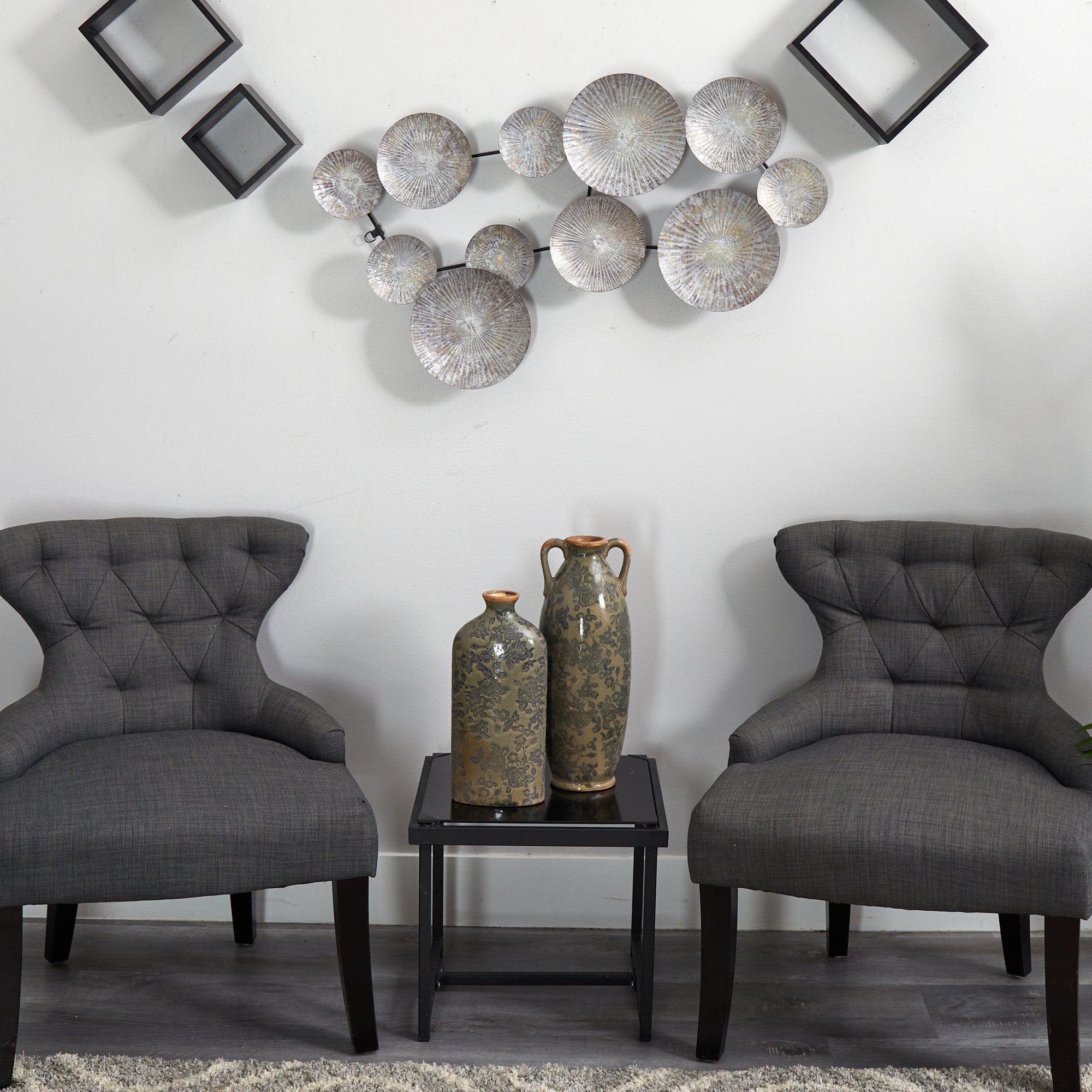 3’ x 2’ Galvanized Textured Plates Antique Wall Art | Nearly Natural