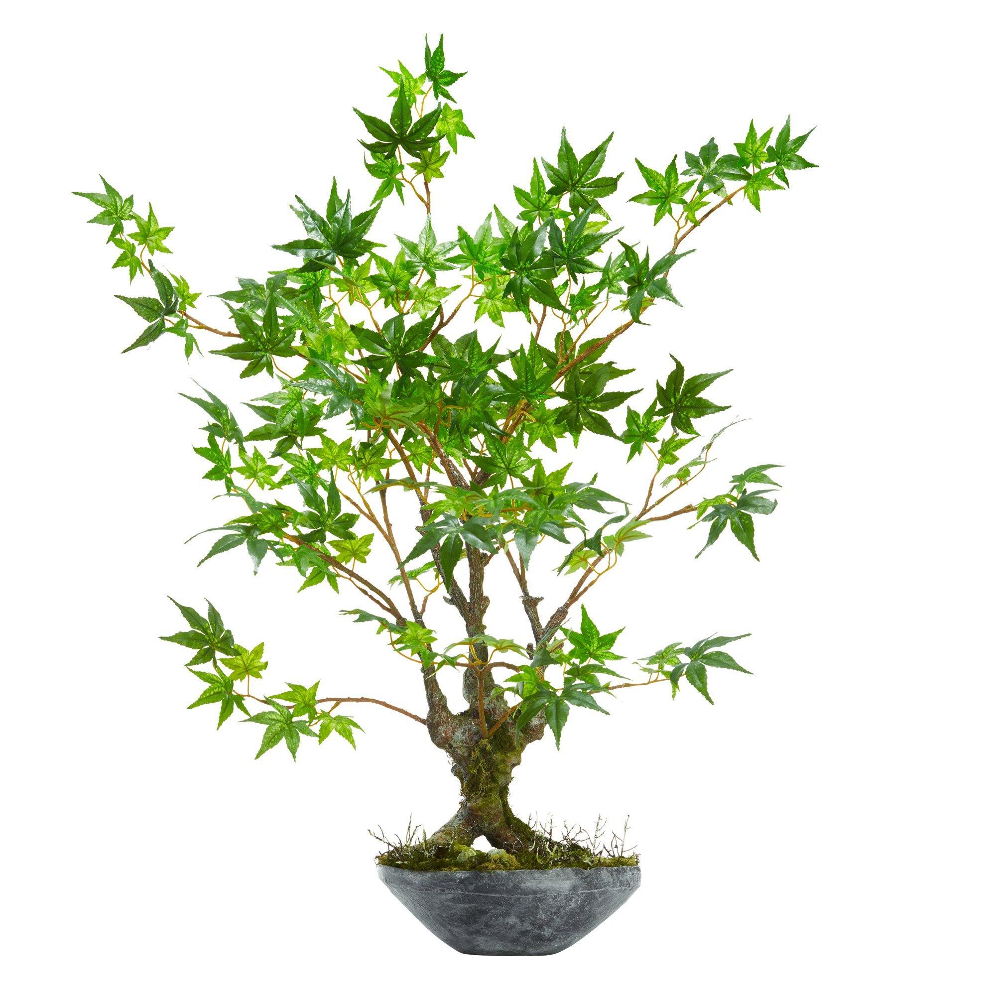30” Maple Bonsai Artificial Tree in Planter | Nearly Natural