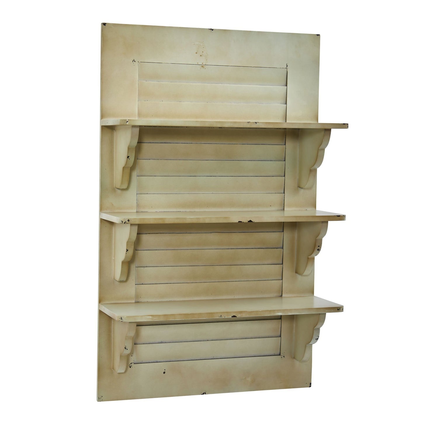 31.75” Vintage Window Shutter Shelving Wall Decor | Nearly Natural