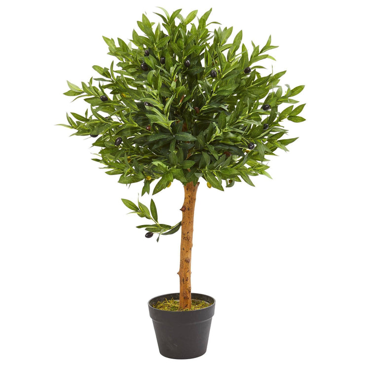 34” Olive Topiary Artificial Tree UV Resistant (Indoor/Outdoor ...