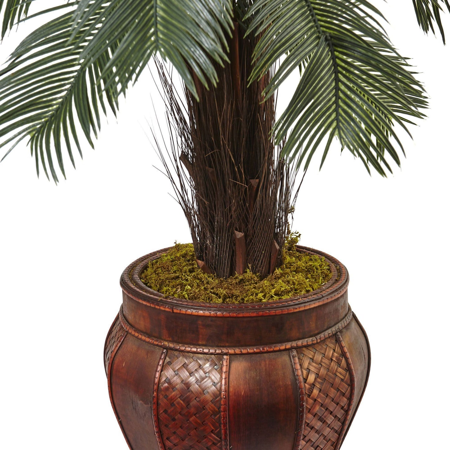 3.5’ Cycas Tree in Wood Planter | Nearly Natural
