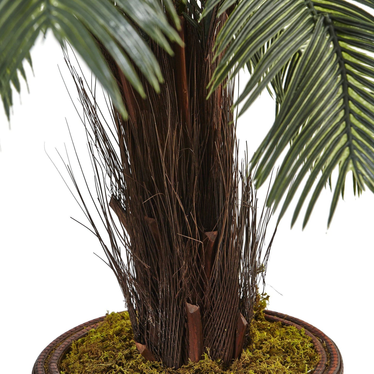 3.5’ Cycas Tree in Wood Planter | Nearly Natural