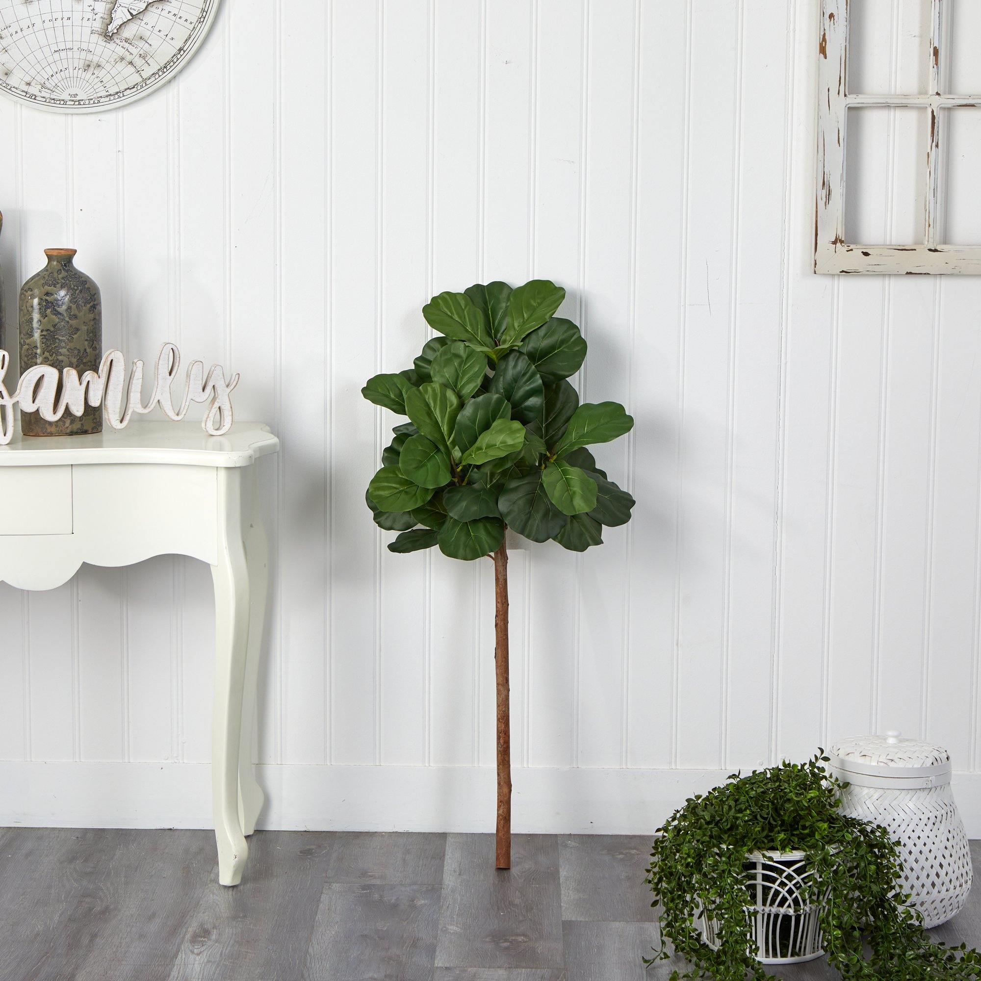 3.5' Fiddle Leaf Artificial Tree (No Pot) | Nearly Natural